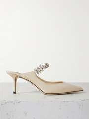 JIMMY CHOO Bing 65 crystal-embellished patent-leather mules | NET-A-PORTER