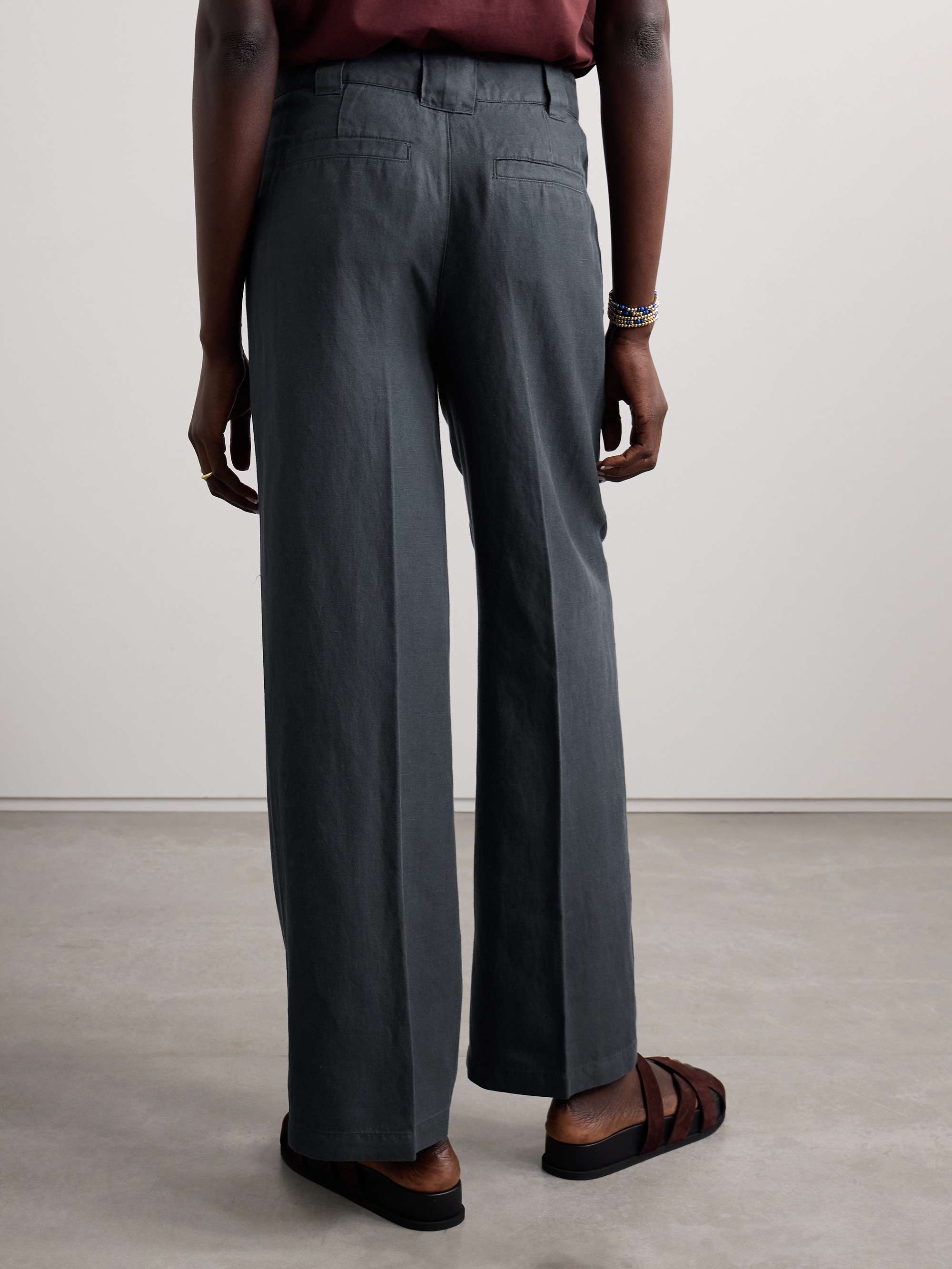 ALEX MILL Madeline pleated linen, TENCEL™ Lyocell and cotton-blend ...