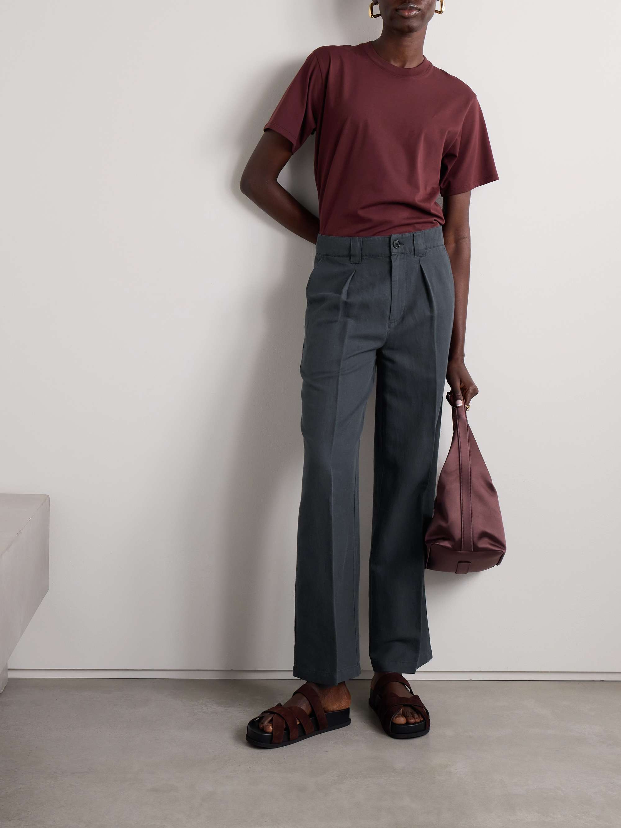 ALEX MILL Madeline pleated linen, TENCEL™ Lyocell and cotton-blend ...