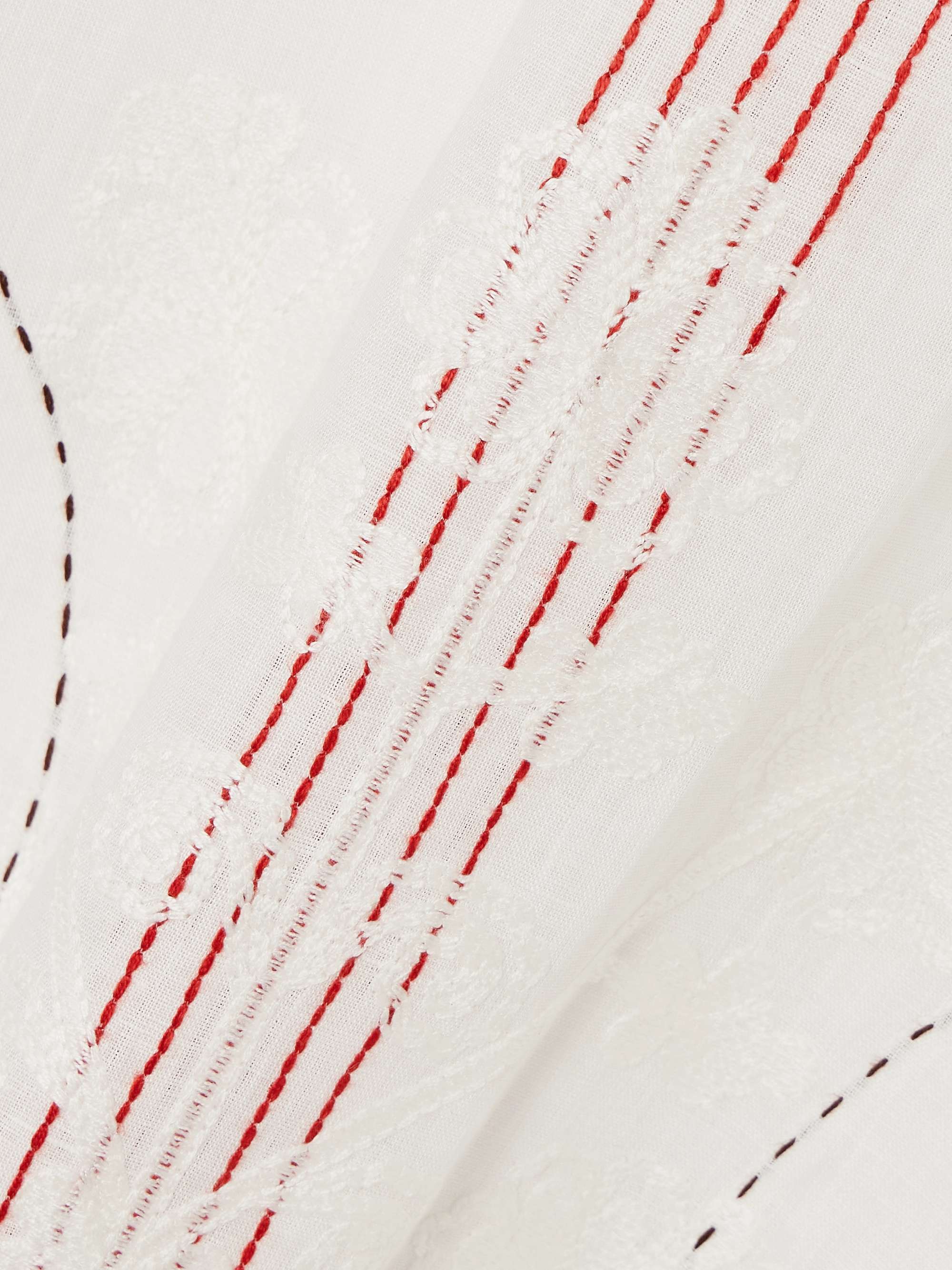 VITA KIN Ulya scalloped embroidered linen midi dress | NET-A-PORTER