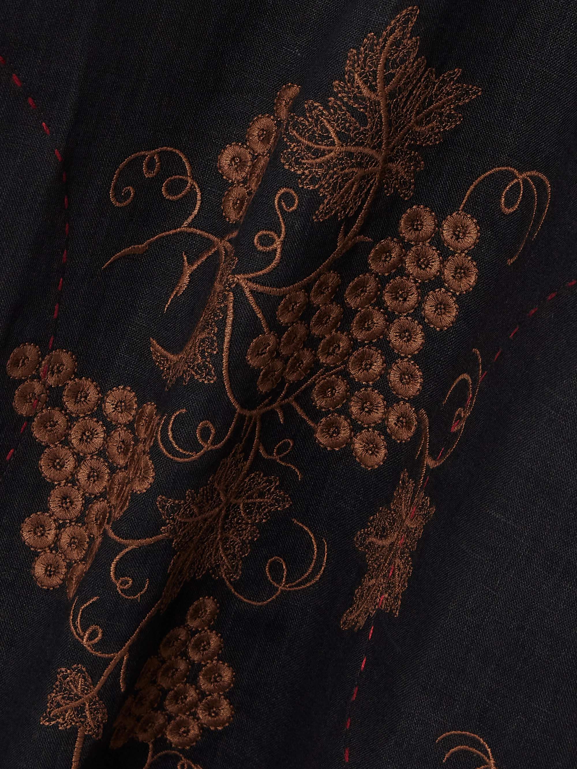 VITA KIN Ophelia scalloped embroidered linen midi dress | NET-A-PORTER