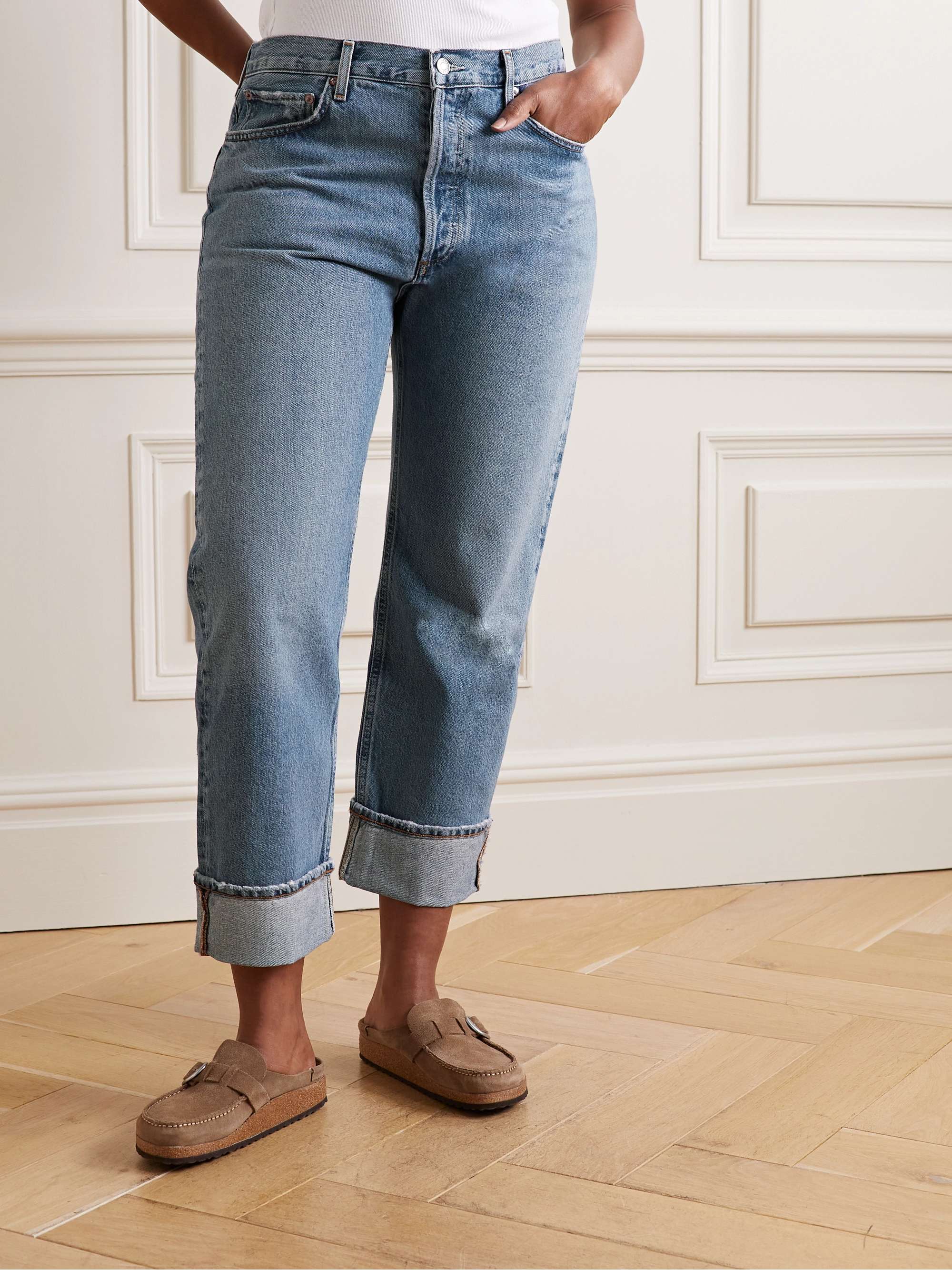 AGOLDE Fran cropped mid-rise straight-leg jeans | NET-A-PORTER