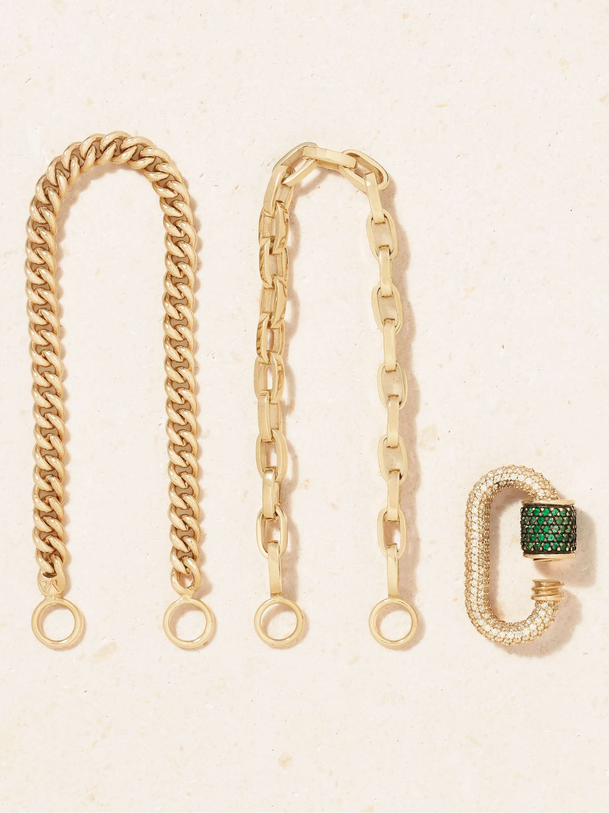 MARLA AARON 18-karat gold, emerald and diamond bracelet | NET-A-PORTER