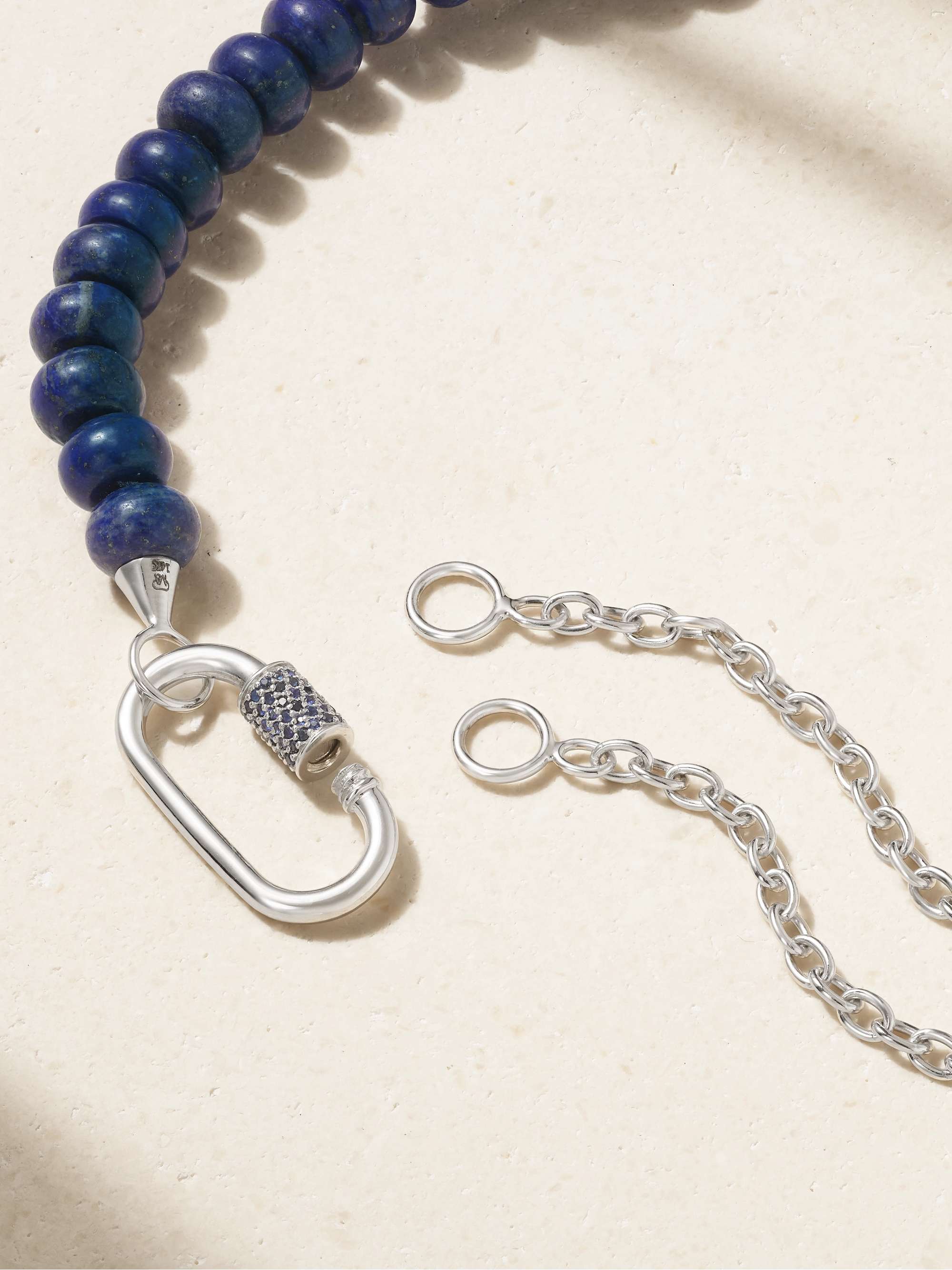 MARLA AARON 18-karat white gold, sapphire and lapis lazuli necklace ...