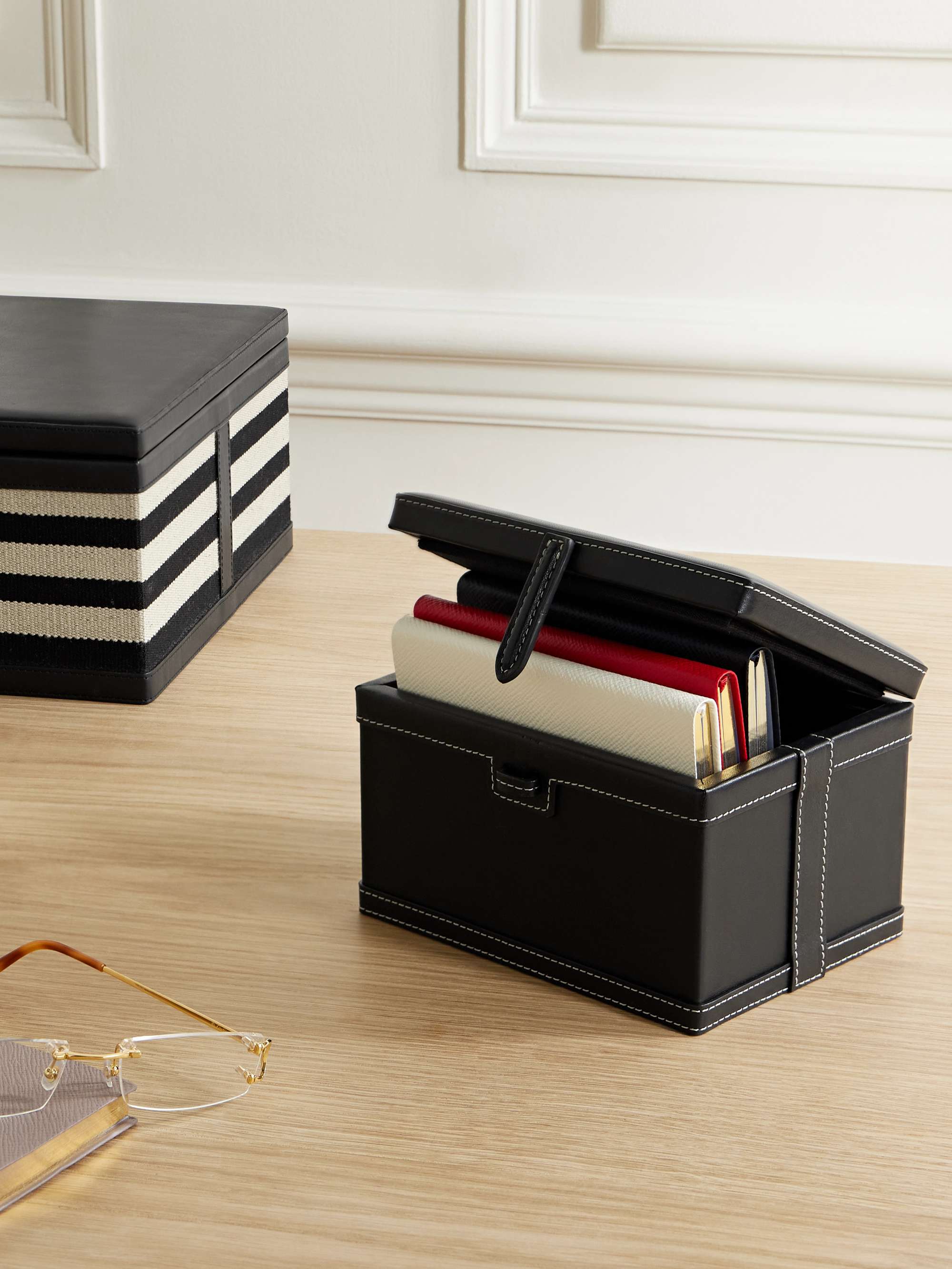 HUNTING SEASON Small leather trunk box | NET-A-PORTER