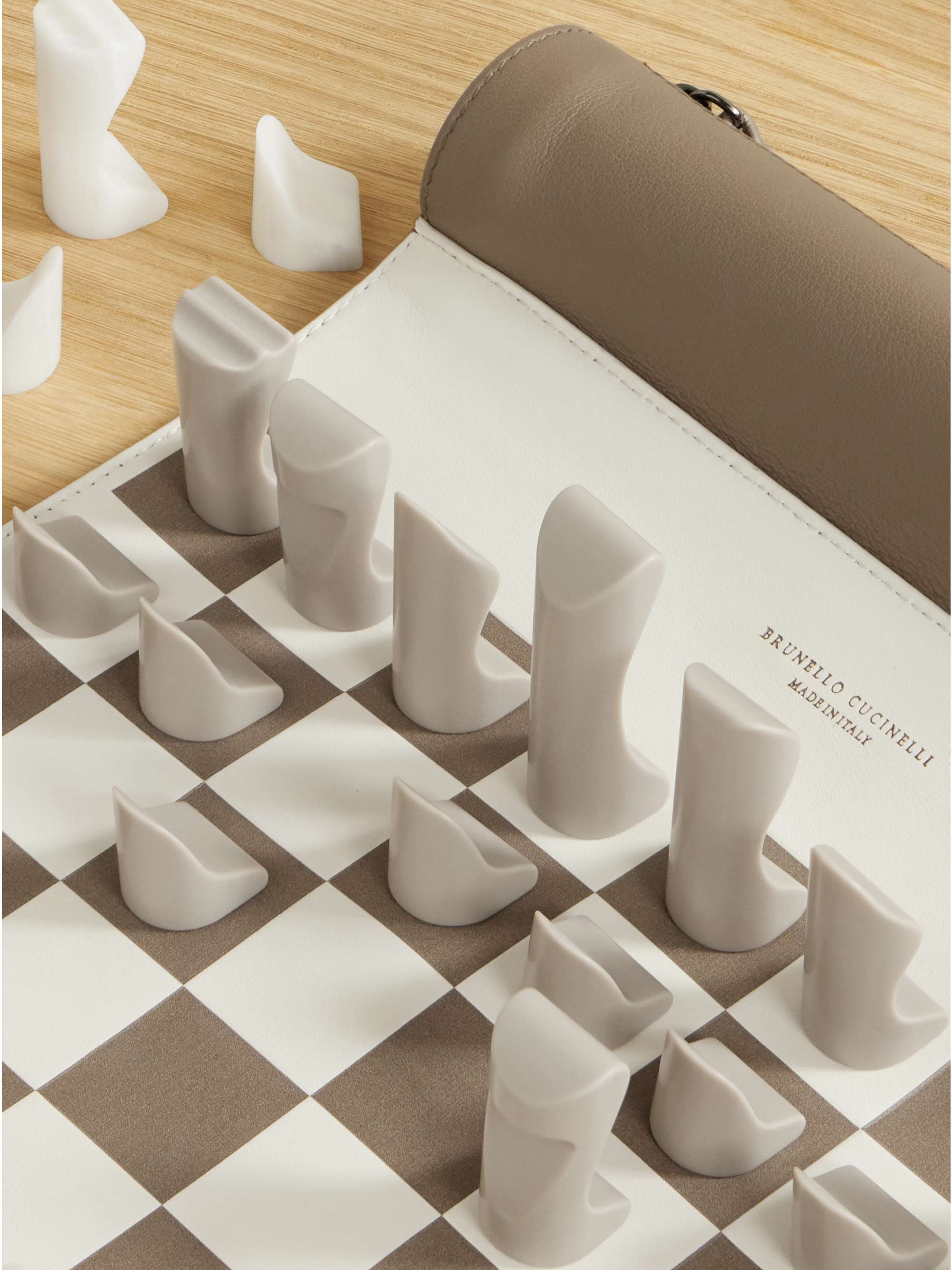 BRUNELLO CUCINELLI Leather and Krion® portable chess set | NET-A-PORTER