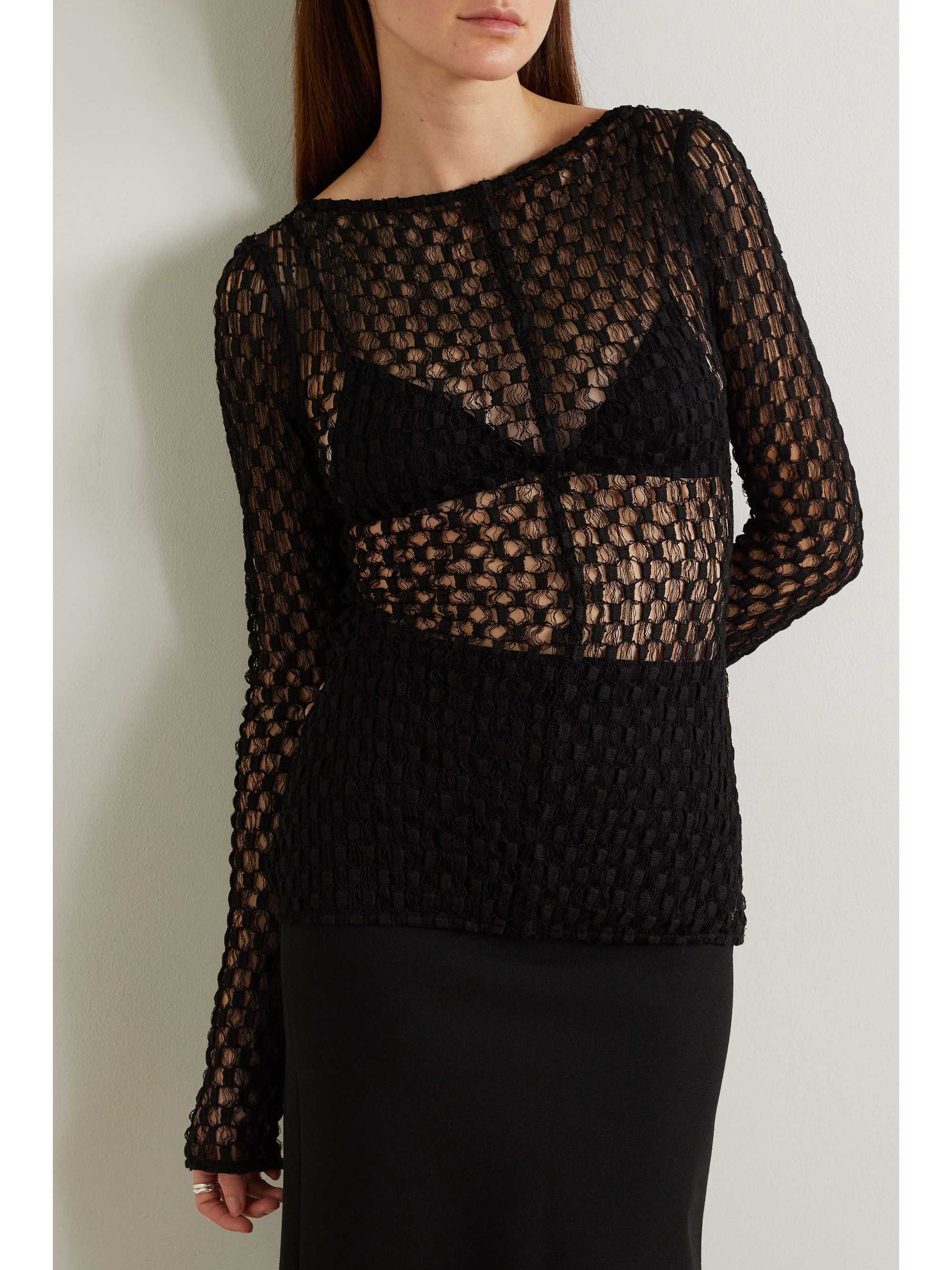 RÓHE Stretch cotton-blend lace top | NET-A-PORTER