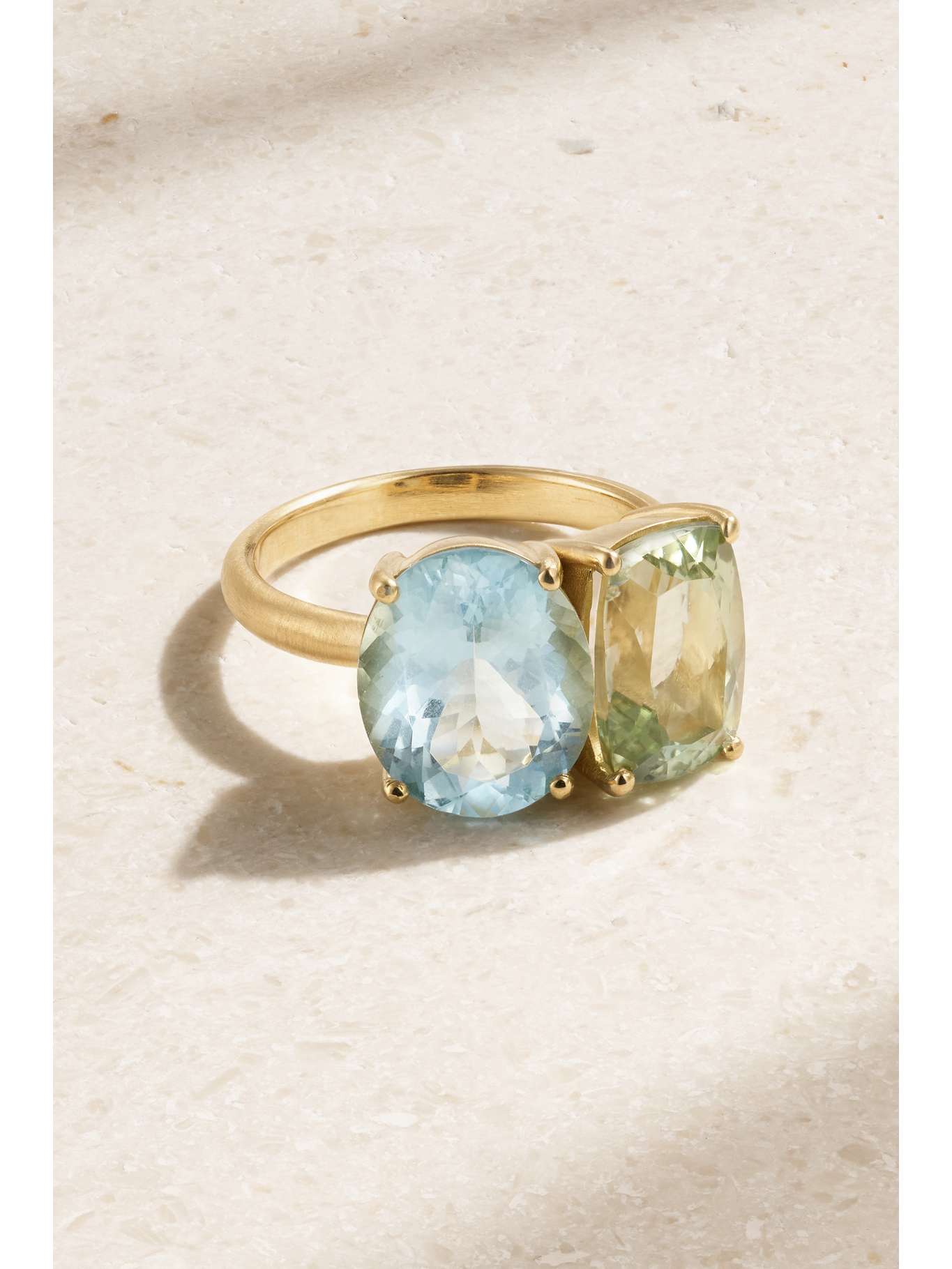 IRENE NEUWIRTH Gemmy Gem 18-karat gold, aquamarine and tourmaline ring ...