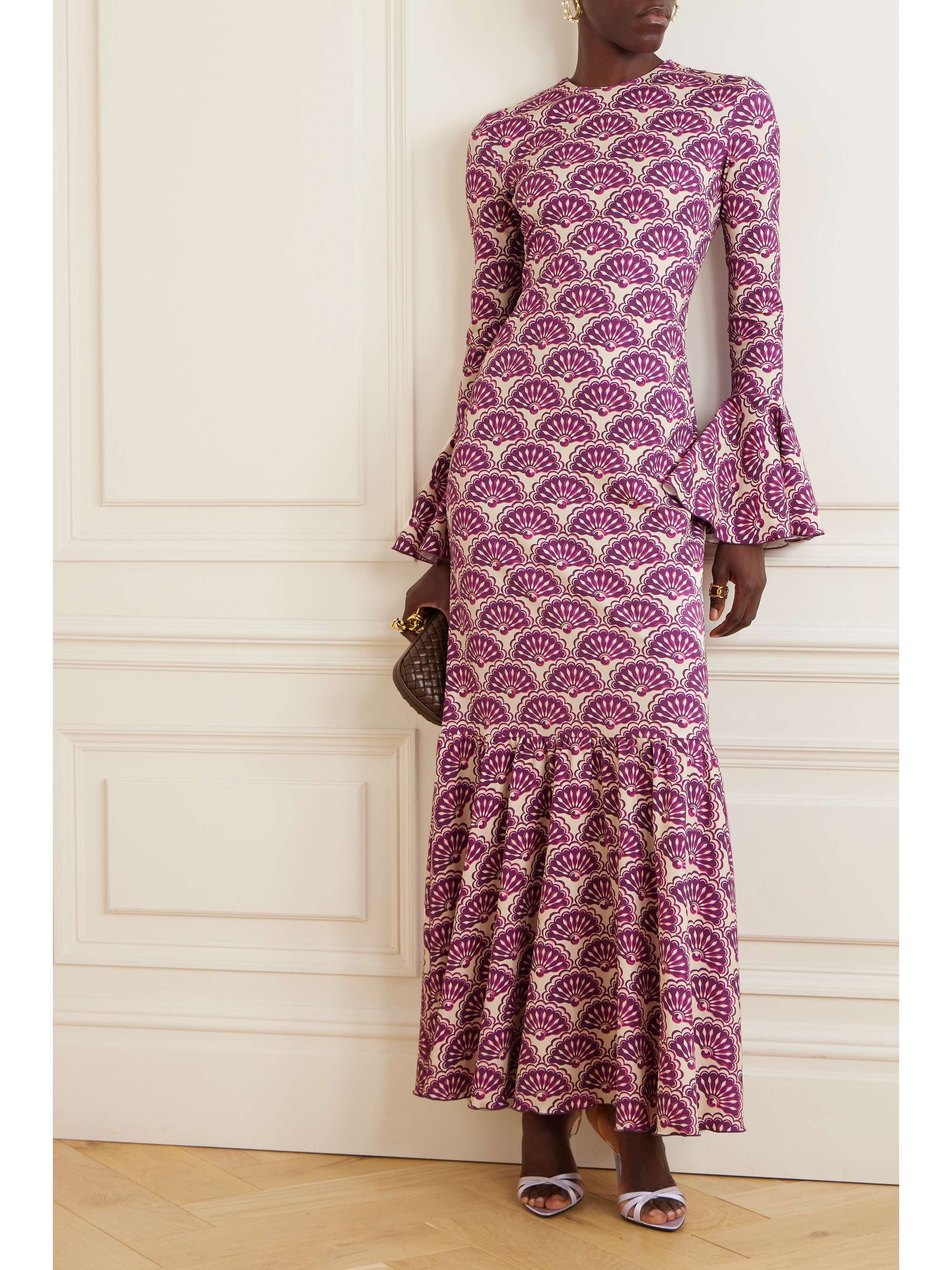 LA DOUBLEJ Alba ruffled printed stretch-jersey maxi dress | NET-A-PORTER