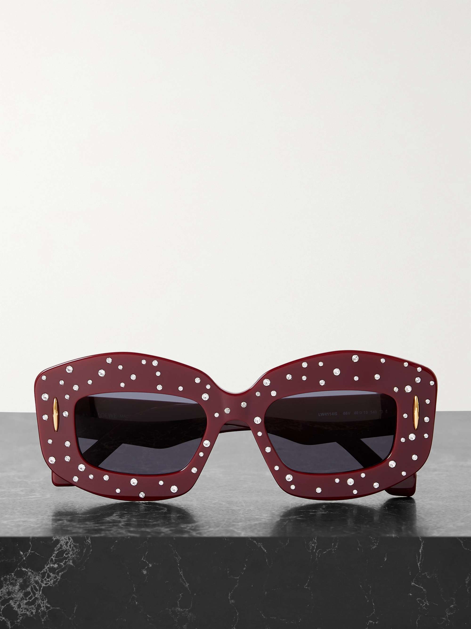 LOEWE EYEWEAR Oversized square-frame crystal-embellished acetate ...