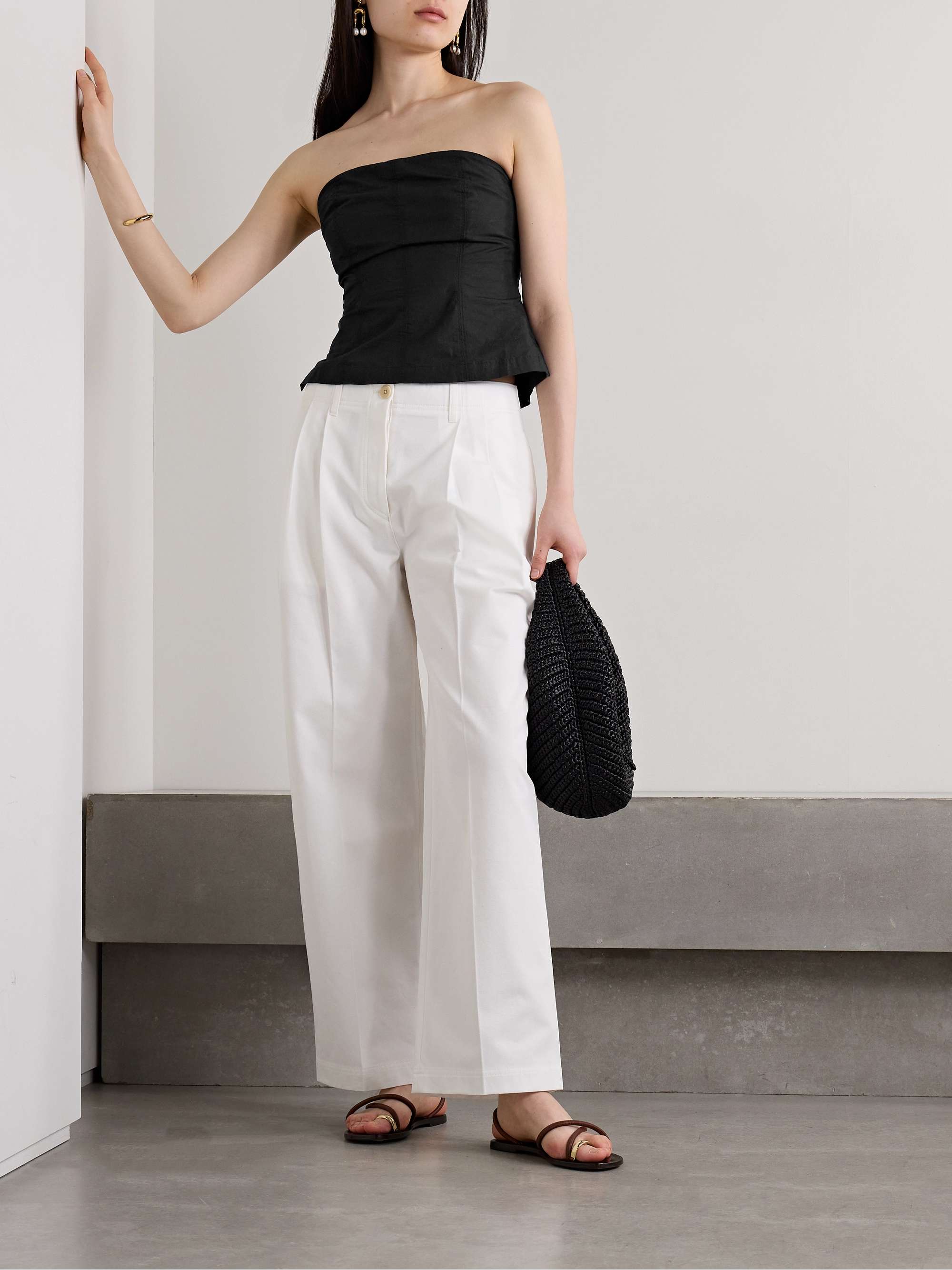 APIECE APART Todo strapless organic cotton-poplin top | NET-A-PORTER