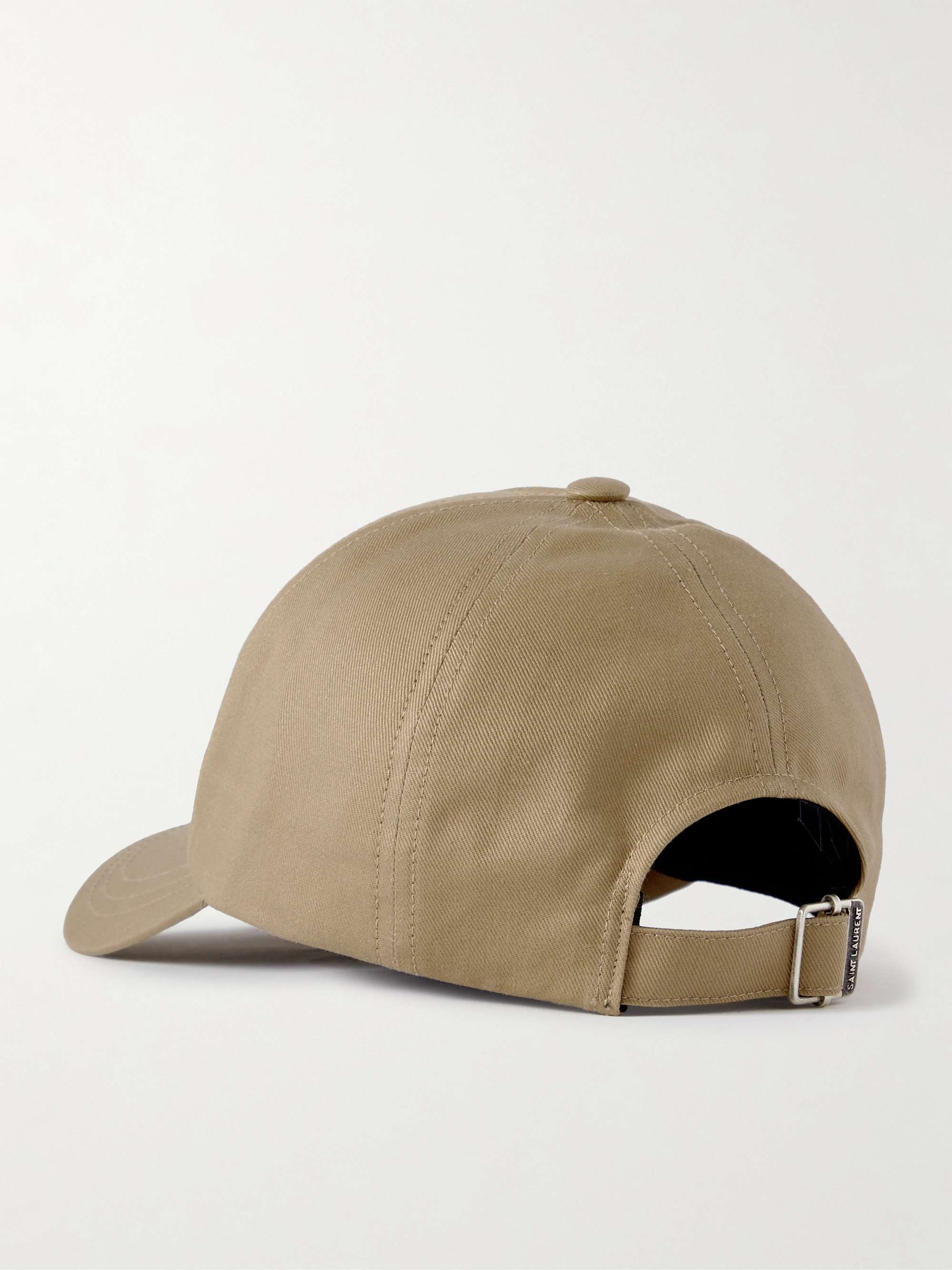 SAINT LAURENT Embroidered cotton and linen-blend gabardine baseball cap ...