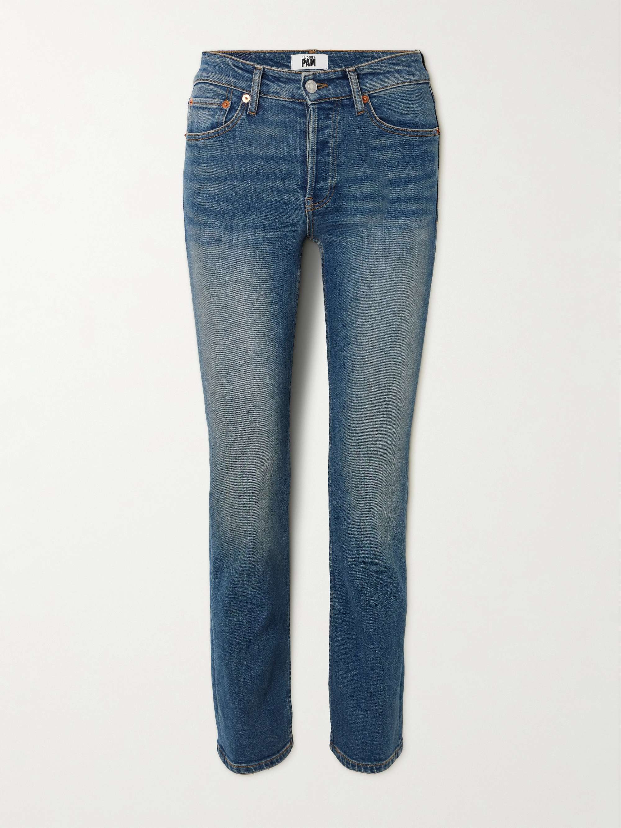 RE/DONE + Pamela Anderson The Anderson mid-rise slim-leg jeans | NET-A ...
