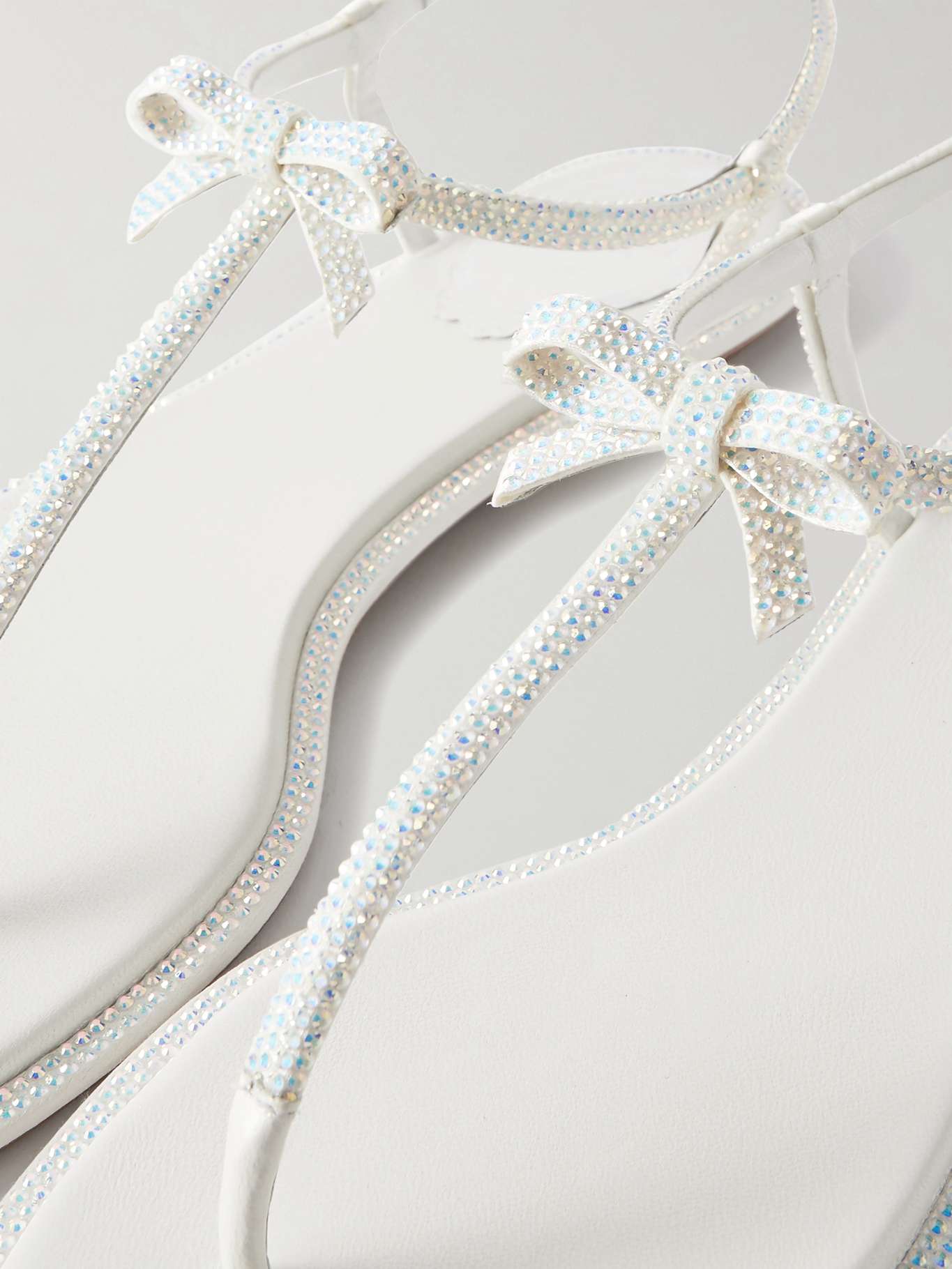 RENÉ CAOVILLA Caterina bow and crystal-embellished leather sandals | NET-A-PORTER