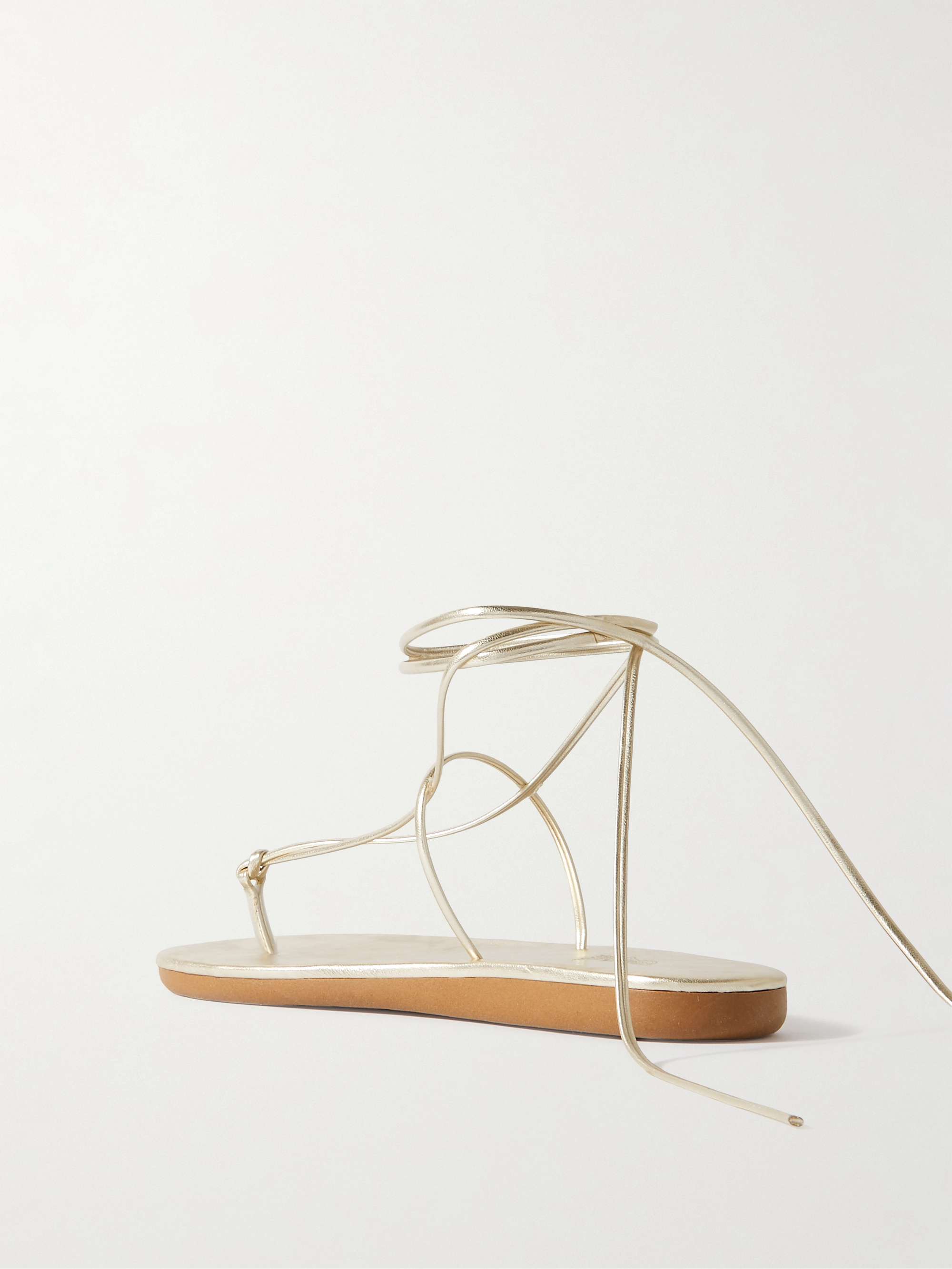 ANCIENT GREEK SANDALS Chordi braided metallic leather sandals | NET-A ...