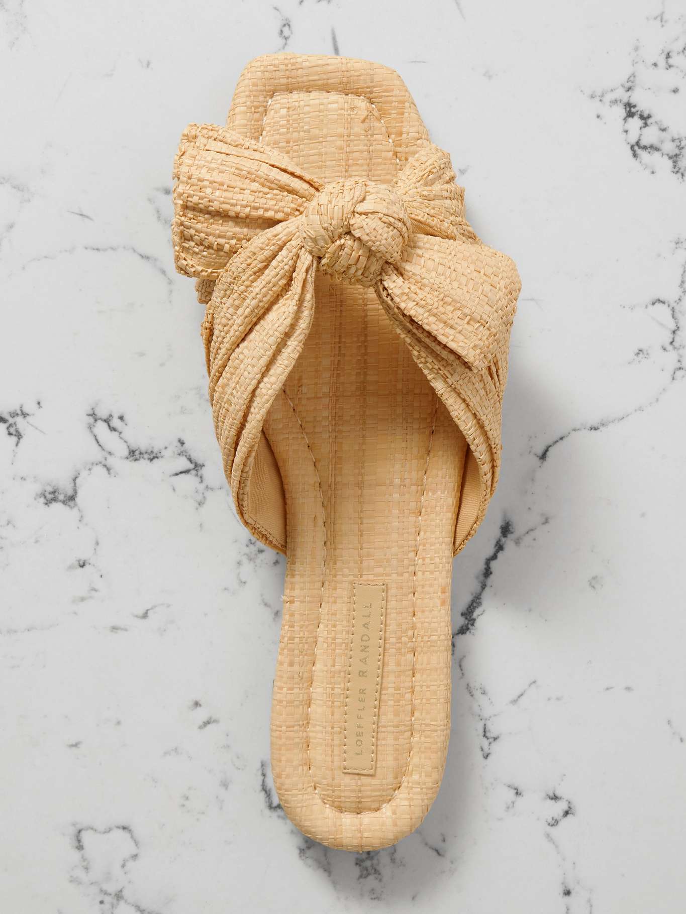 LOEFFLER RANDALL Daphne bow-embellished pleated raffia slides | NET-A ...