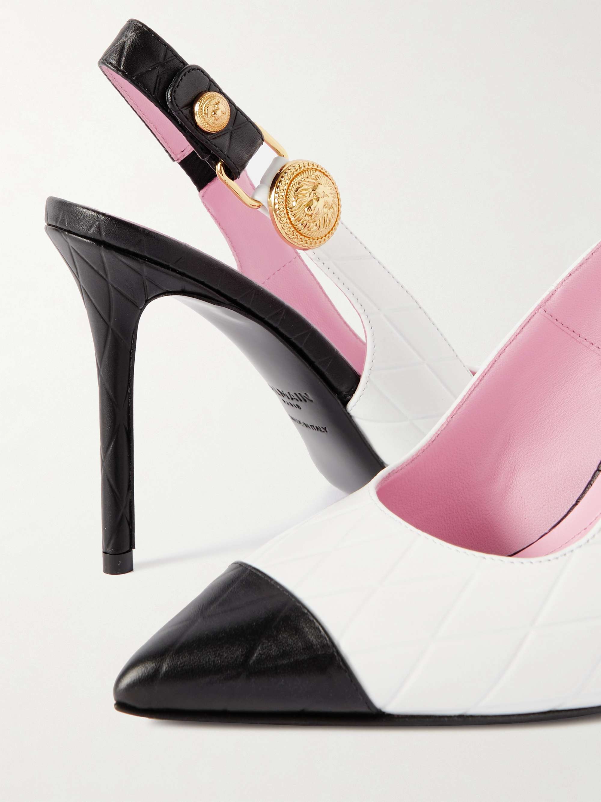 BALMAIN Eva quilted leather slingback pumps | NET-A-PORTER