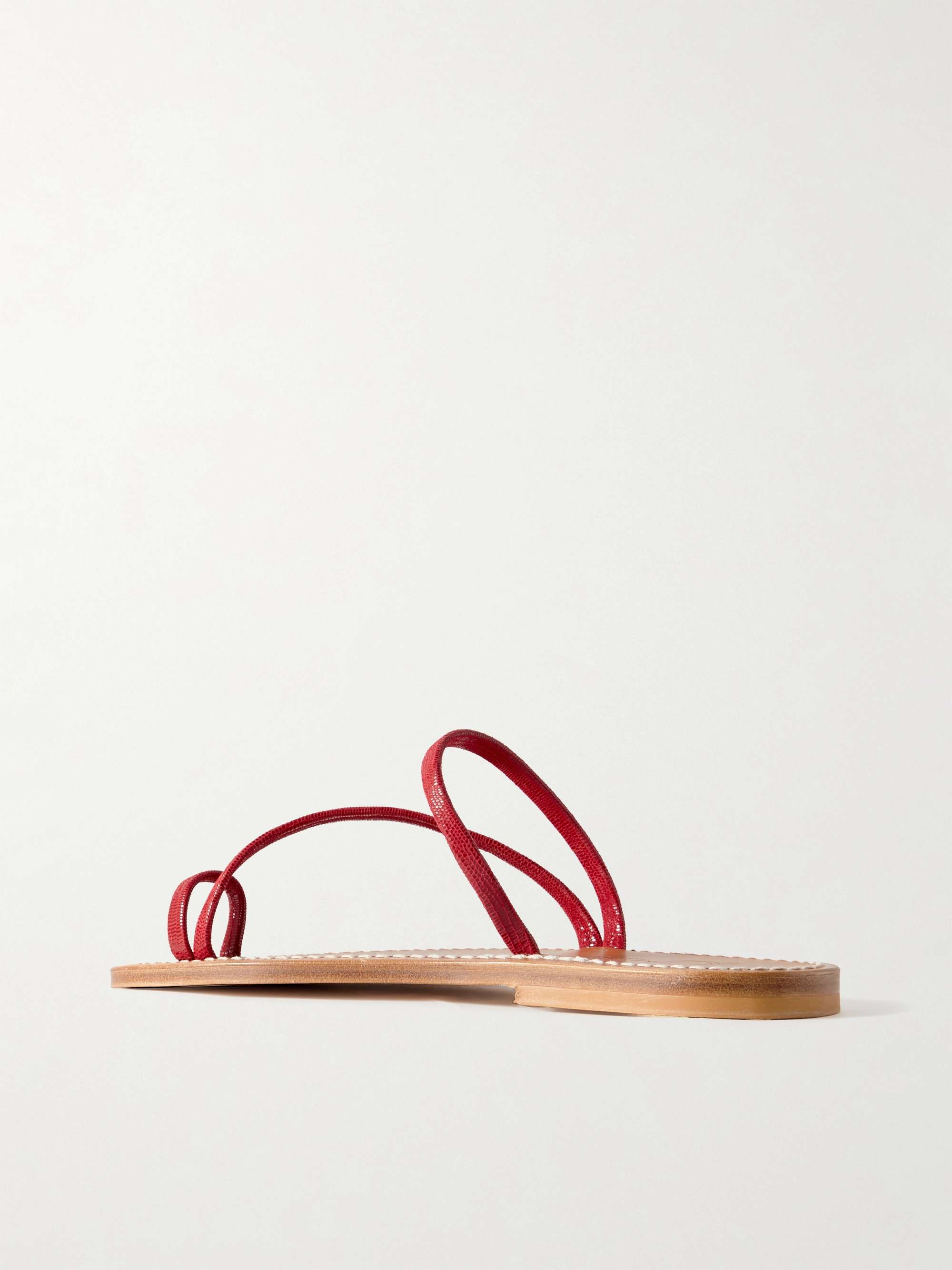 K JACQUES ST TROPEZ Actium lizard-effect leather sandals | NET-A-PORTER