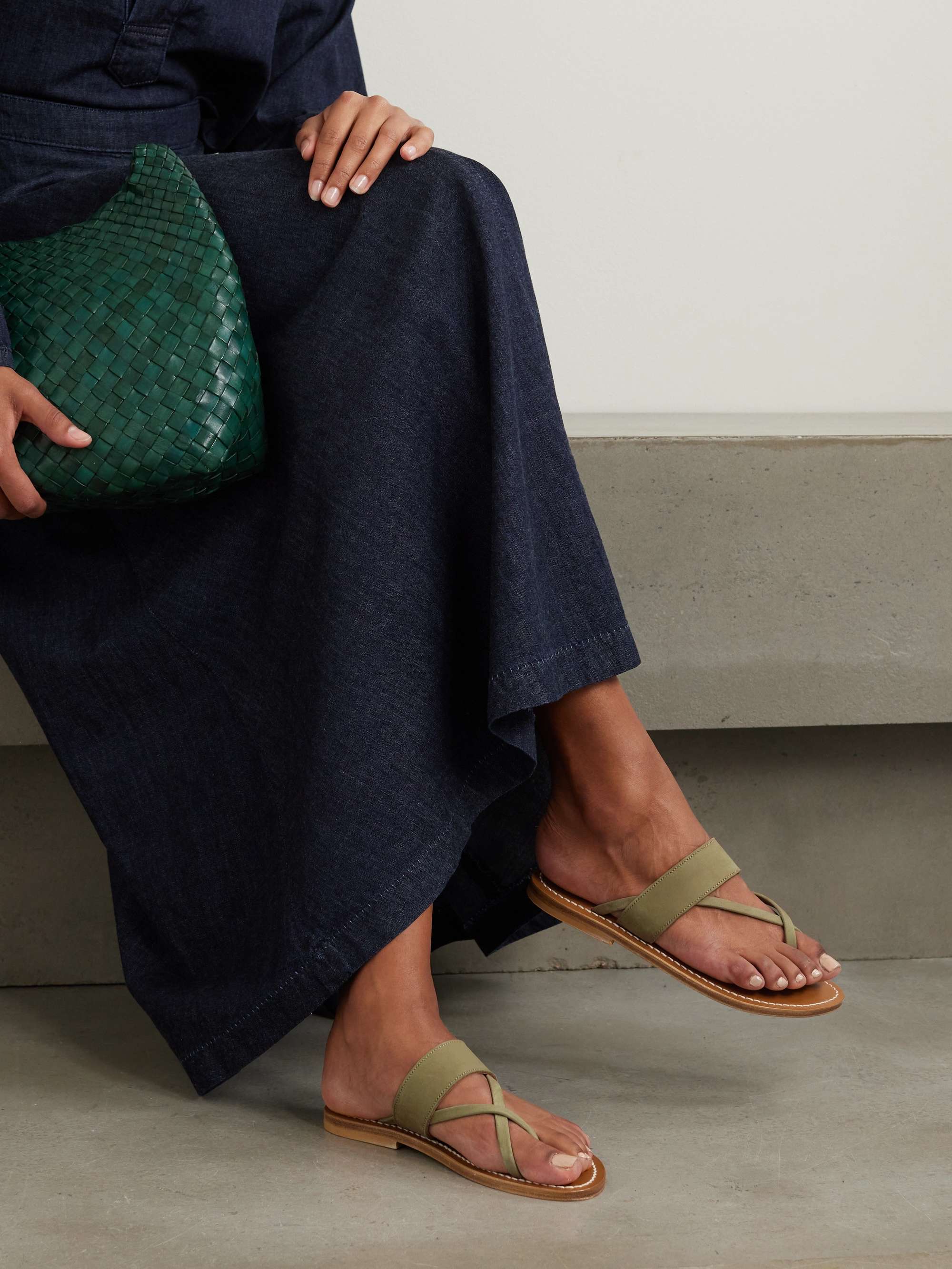 K JACQUES ST TROPEZ Nehru nubuck sandals | NET-A-PORTER