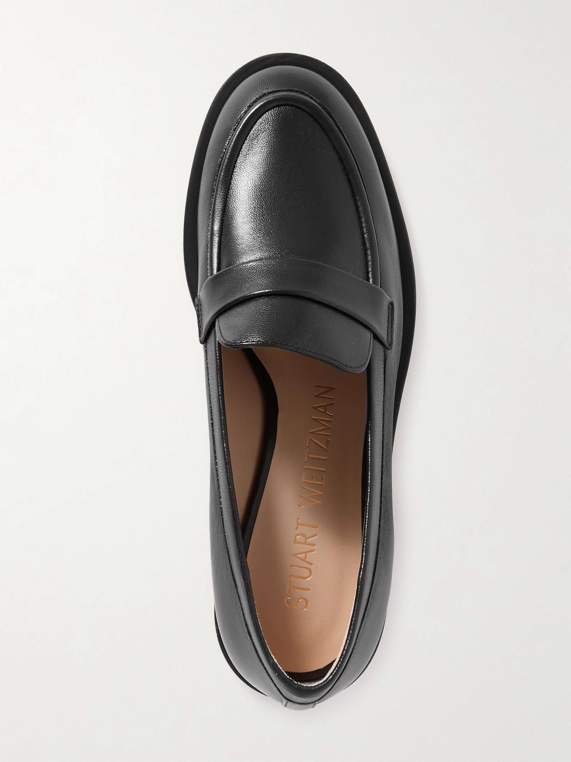 STUART WEITZMAN Palmer Sleek leather loafers | NET-A-PORTER