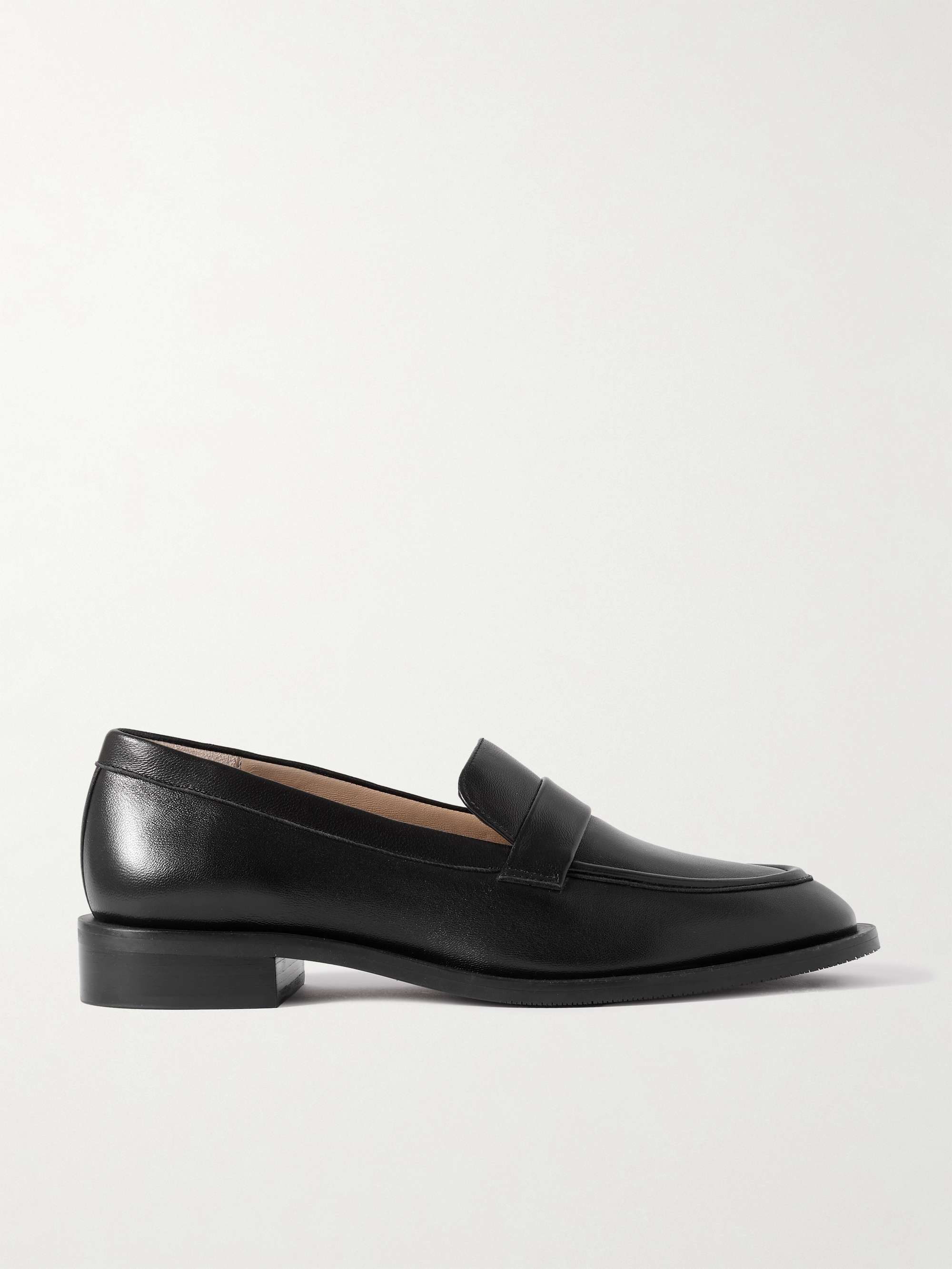 STUART WEITZMAN Palmer Sleek leather loafers | NET-A-PORTER