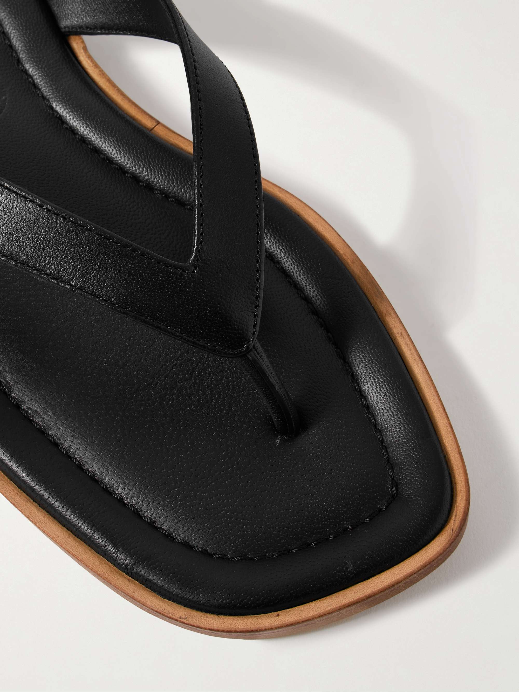 STAUD Dante leather thong sandals | NET-A-PORTER