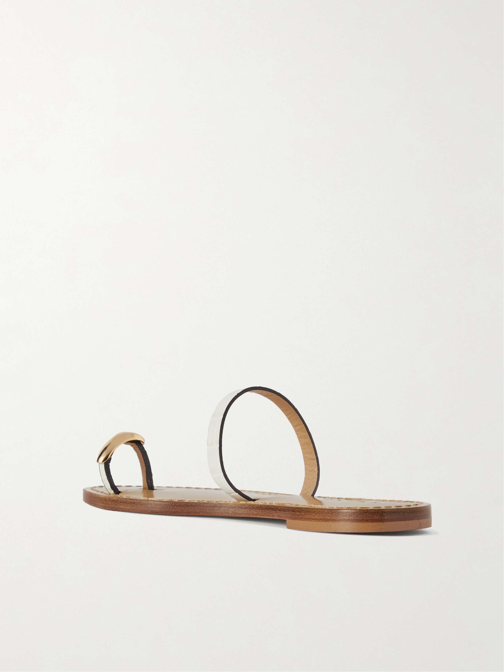 AMANU The Kibera embellished croc-effect leather sandals | NET-A-PORTER