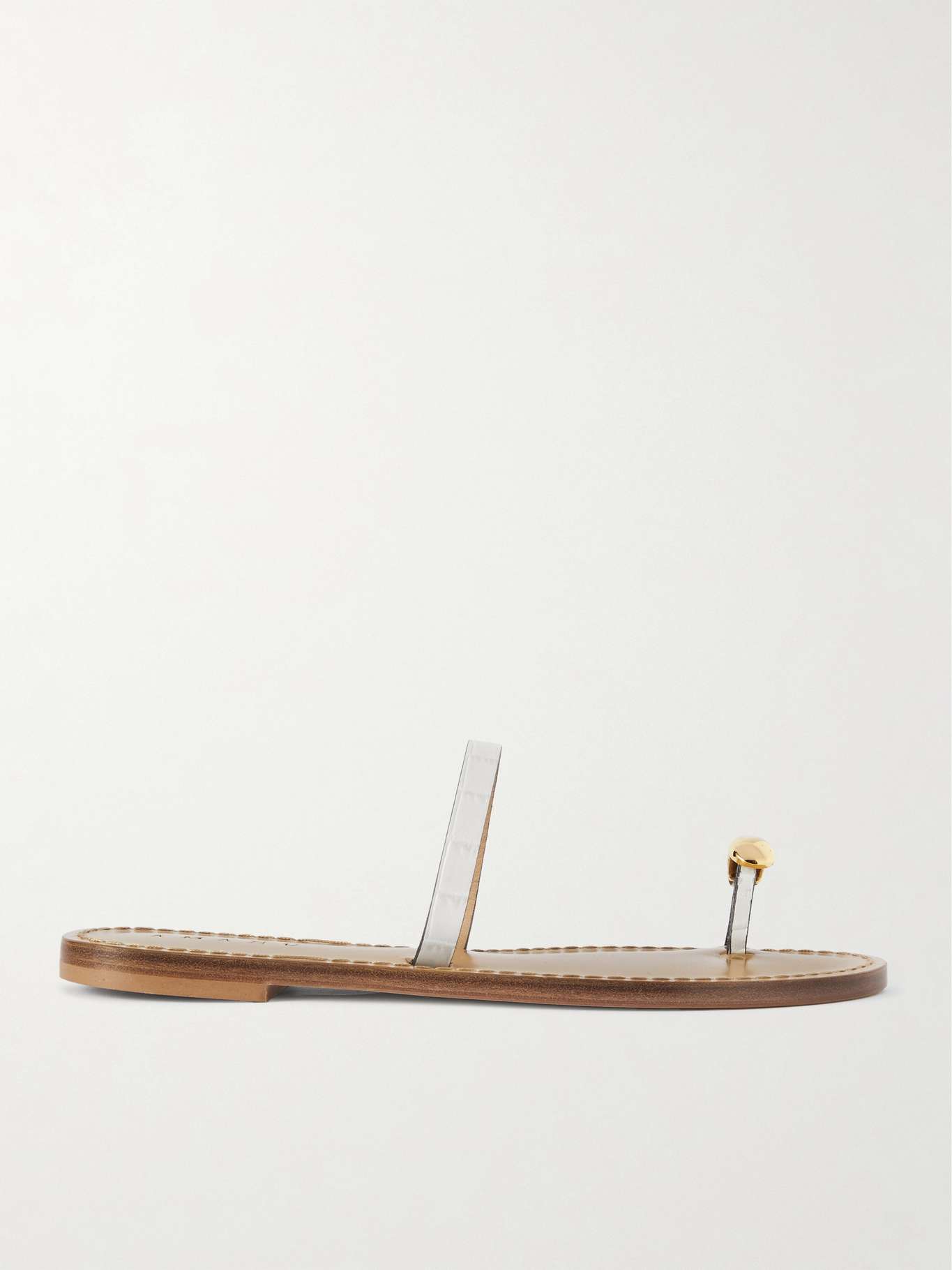 AMANU The Kibera embellished croc-effect leather sandals | NET-A-PORTER