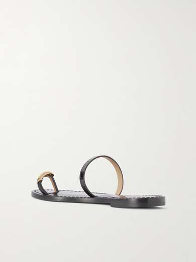 AMANU The Kibera embellished croc-effect leather sandals | NET-A-PORTER