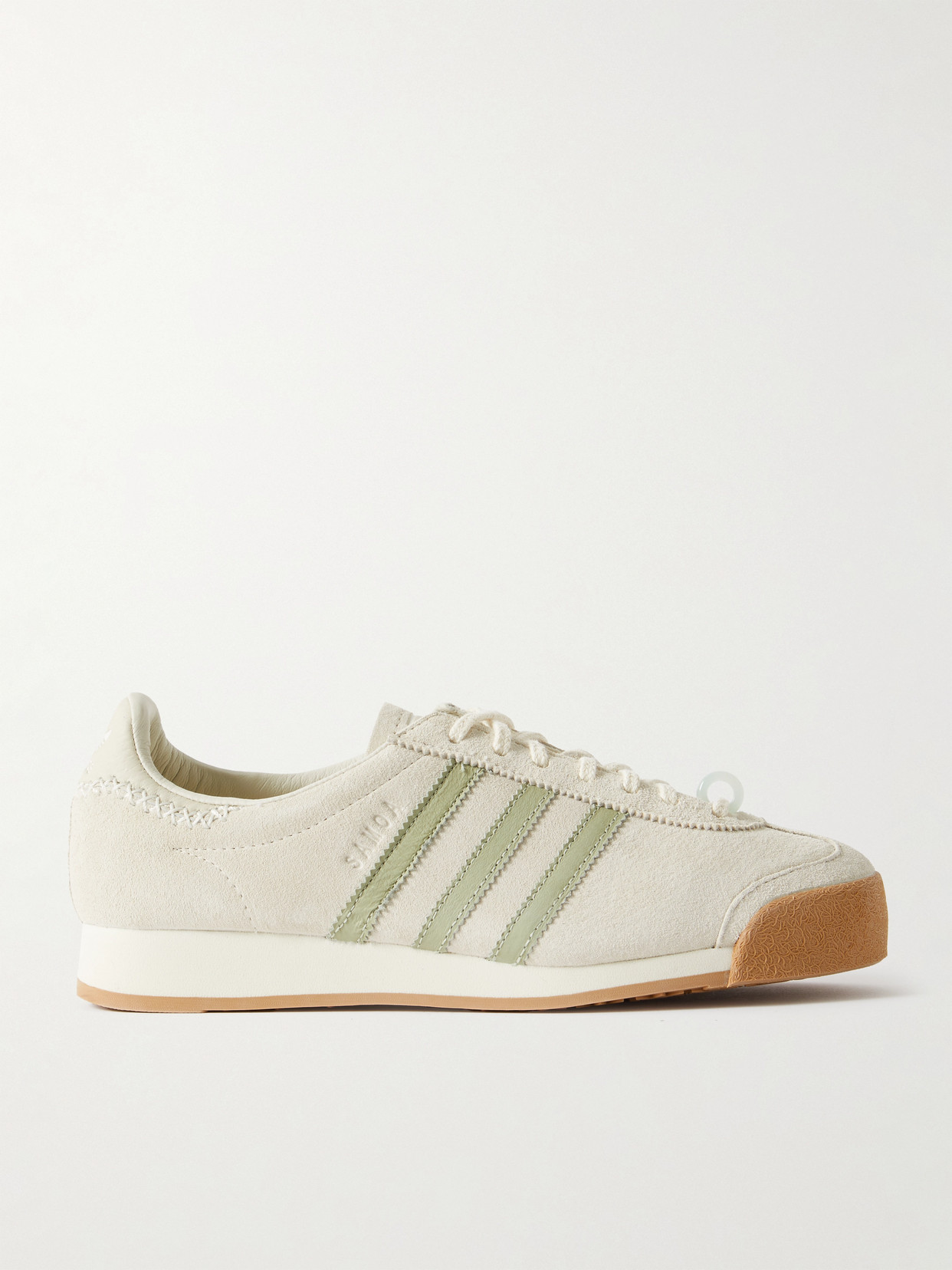 Adidas Originals + Maha Samoa Leather-trimmed Suede Sneakers In Green ...