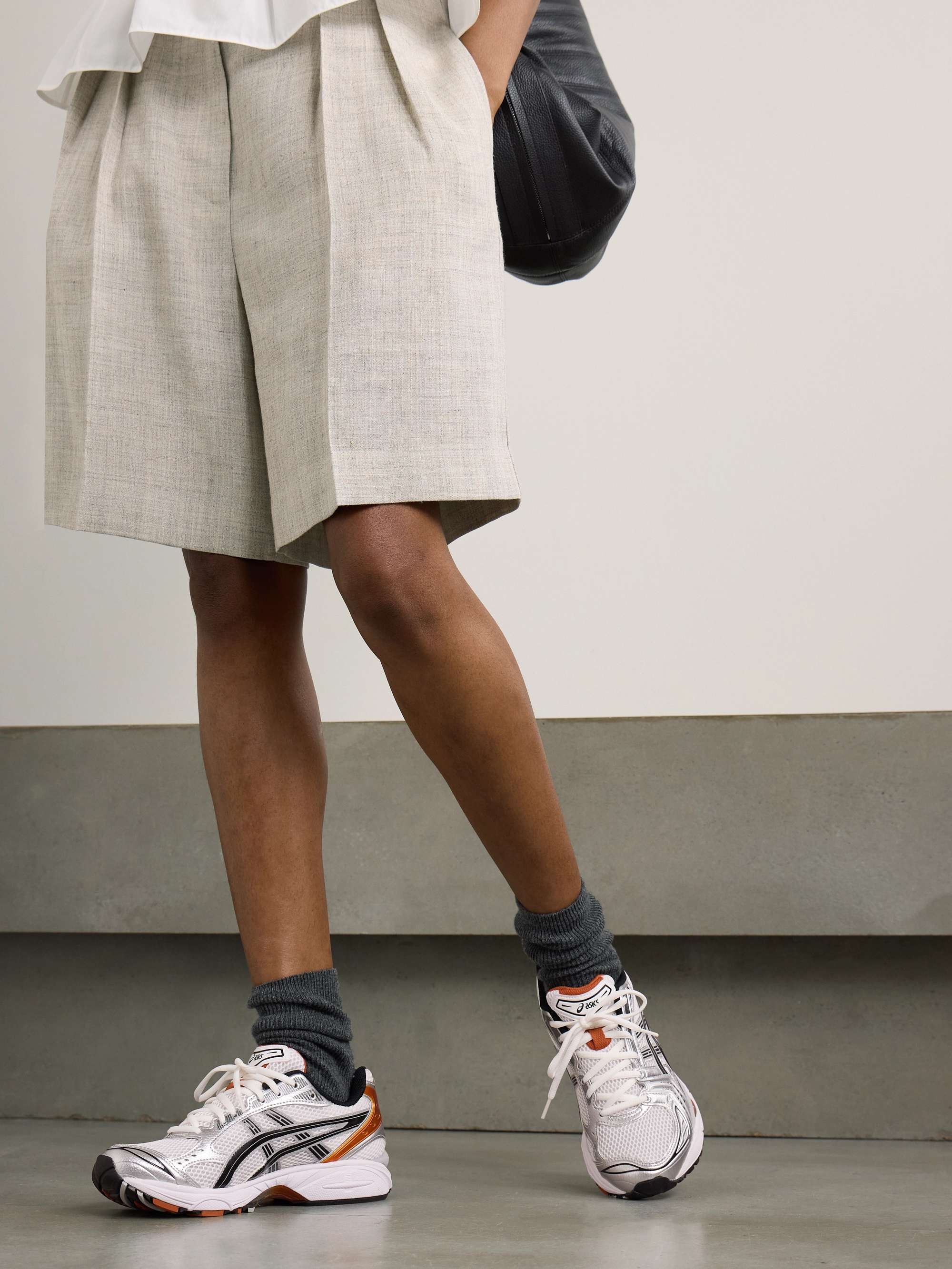 ASICS GEL-KAYANO™ 14 metallic faux leather-trimmed mesh sneakers | NET ...