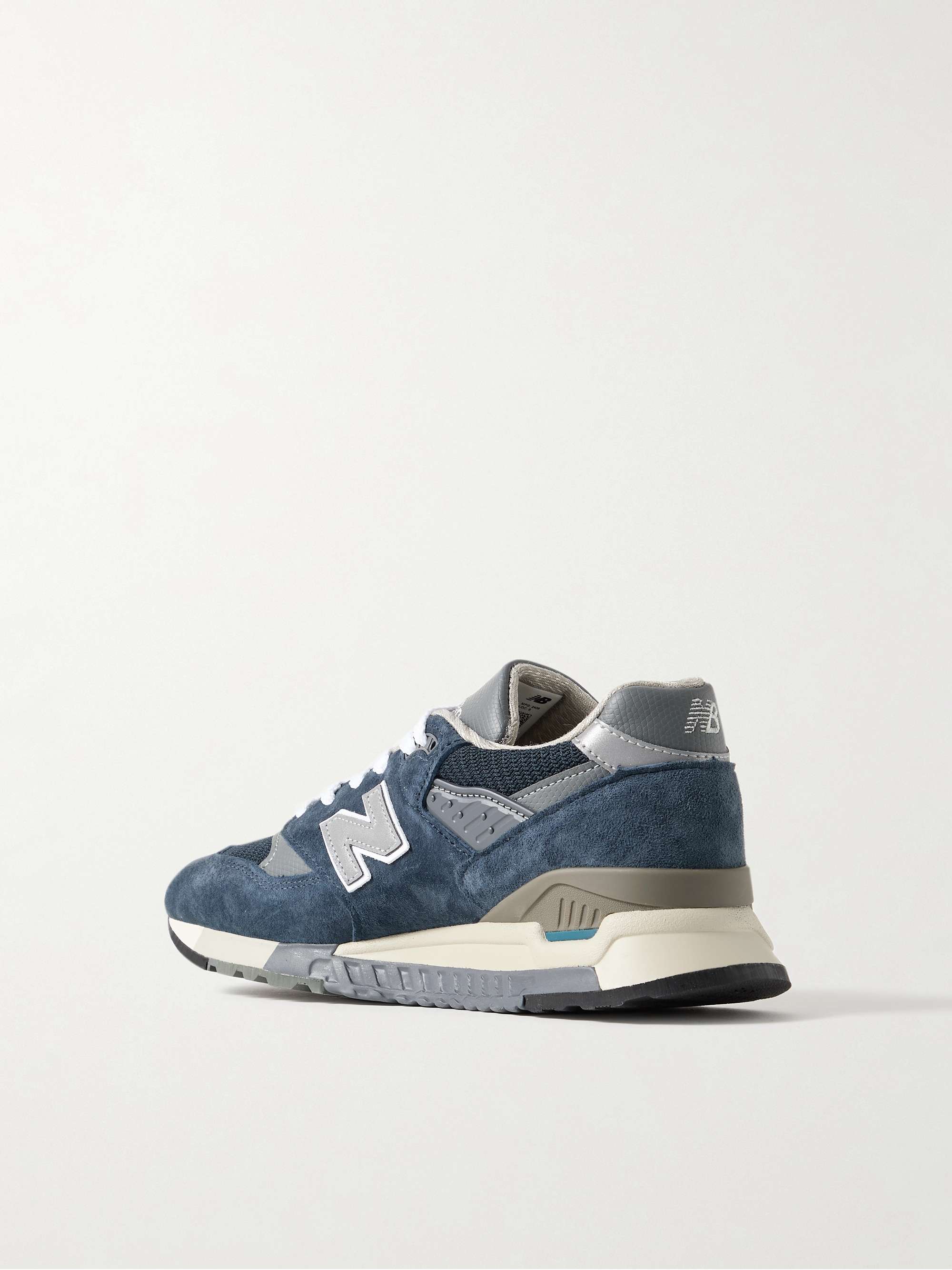 NEW BALANCE 998 Core rubber-trimmed leather, mesh and suede sneakers ...