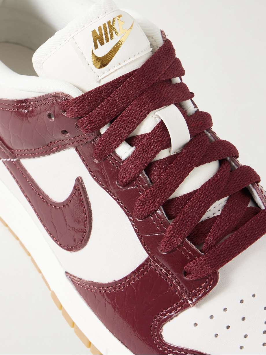 NIKE Dunk Low croc-effect leather-and suede sneakers | NET-A-PORTER