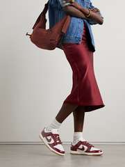 NIKE Dunk Low croc-effect leather-and suede sneakers | NET-A-PORTER