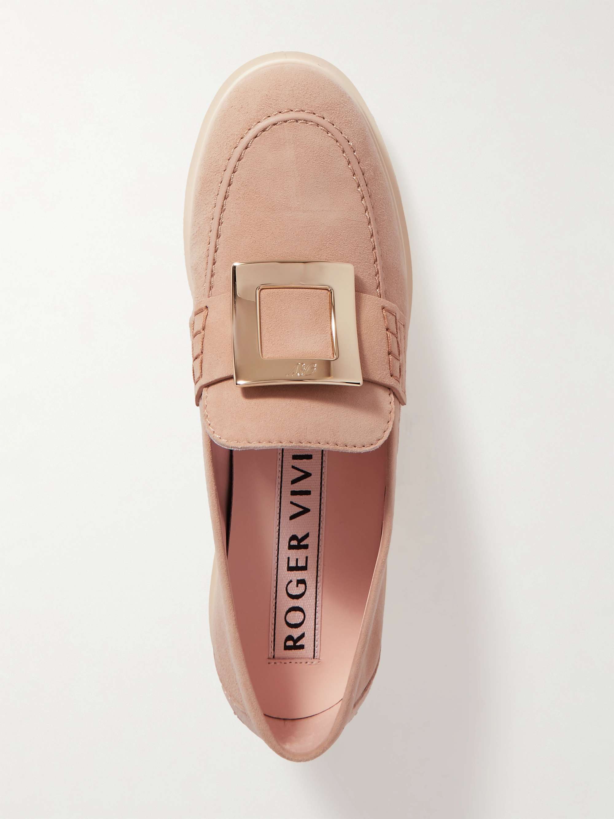 ROGER VIVIER Embellished suede loafers | NET-A-PORTER