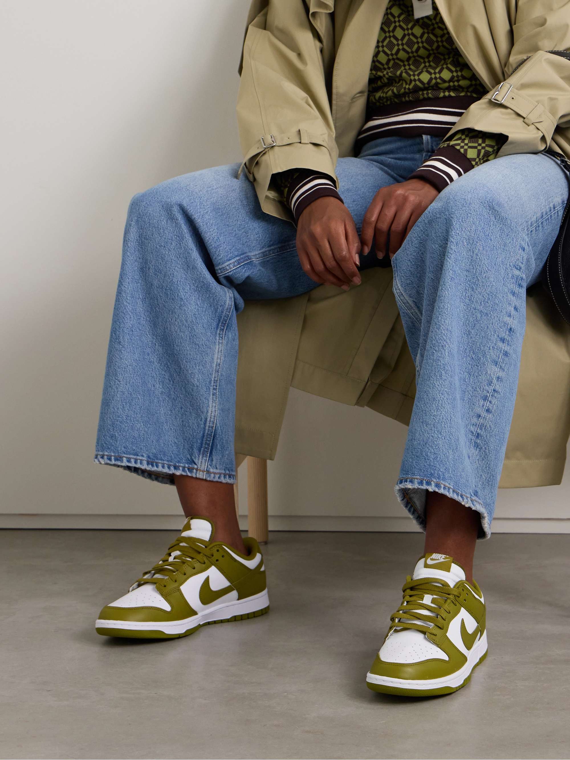 NIKE Dunk Low Retro leather sneakers | NET-A-PORTER