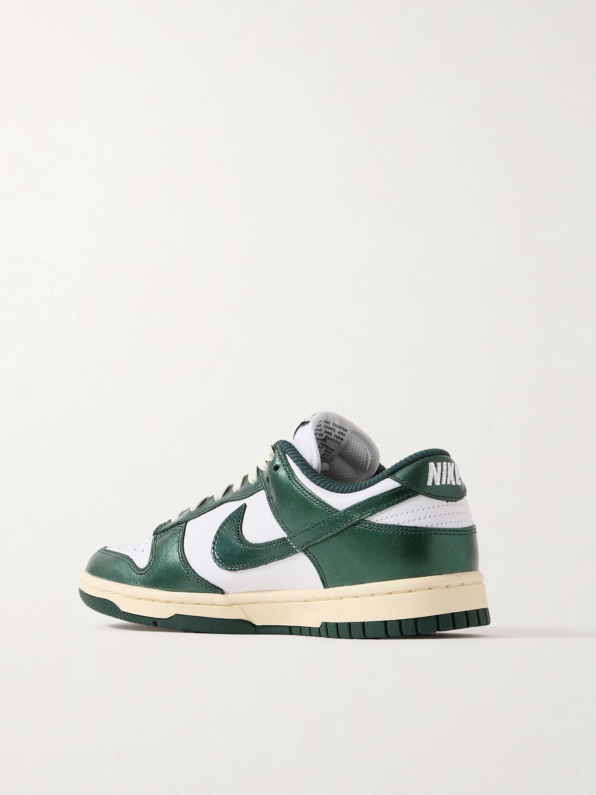 NIKE Dunk low metallic leather sneakers | NET-A-PORTER