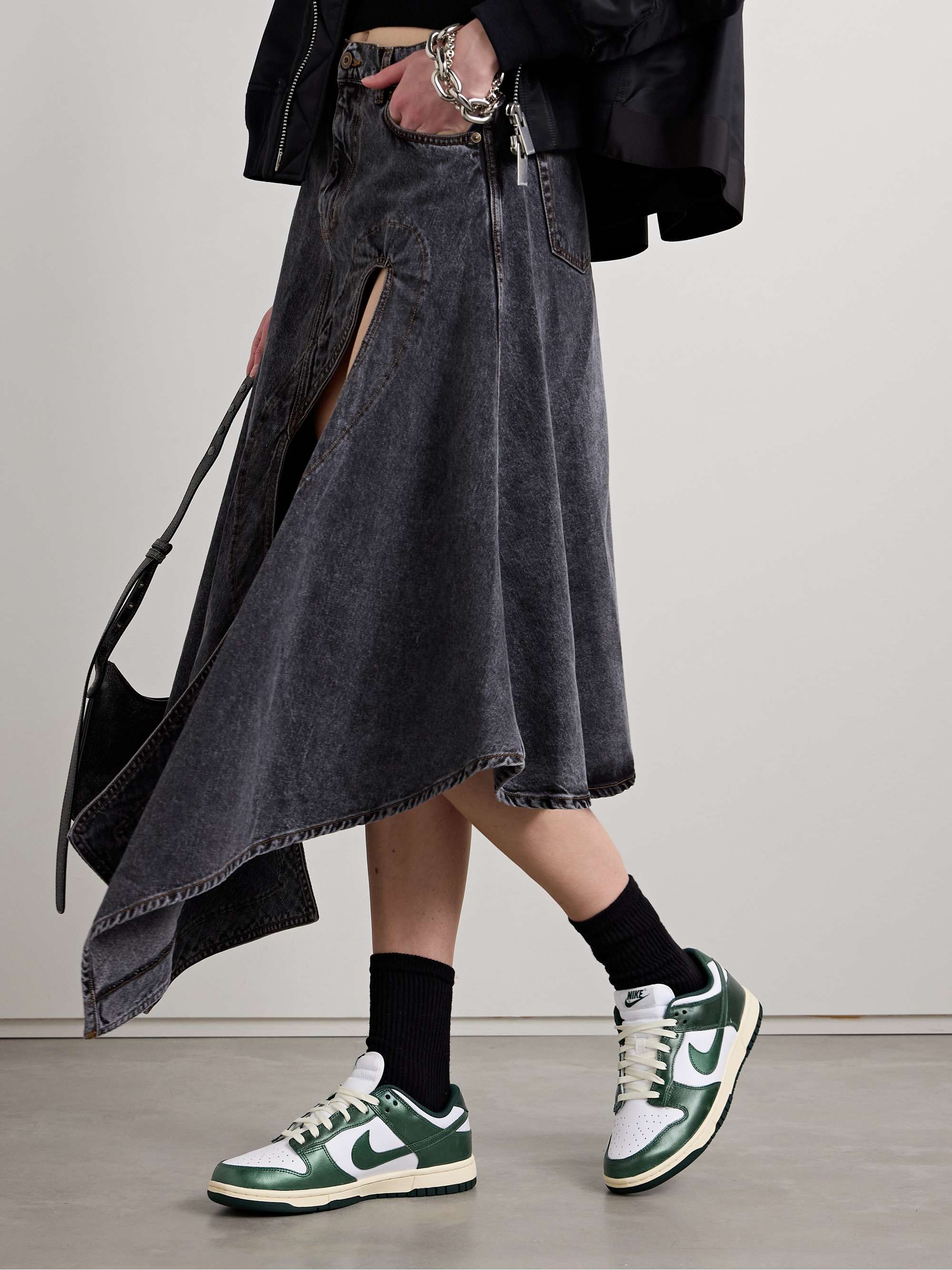 NIKE Dunk low metallic leather sneakers | NET-A-PORTER