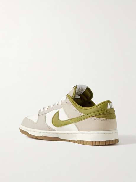 NIKE Dunk Low leather-trimmed canvas sneakers | NET-A-PORTER
