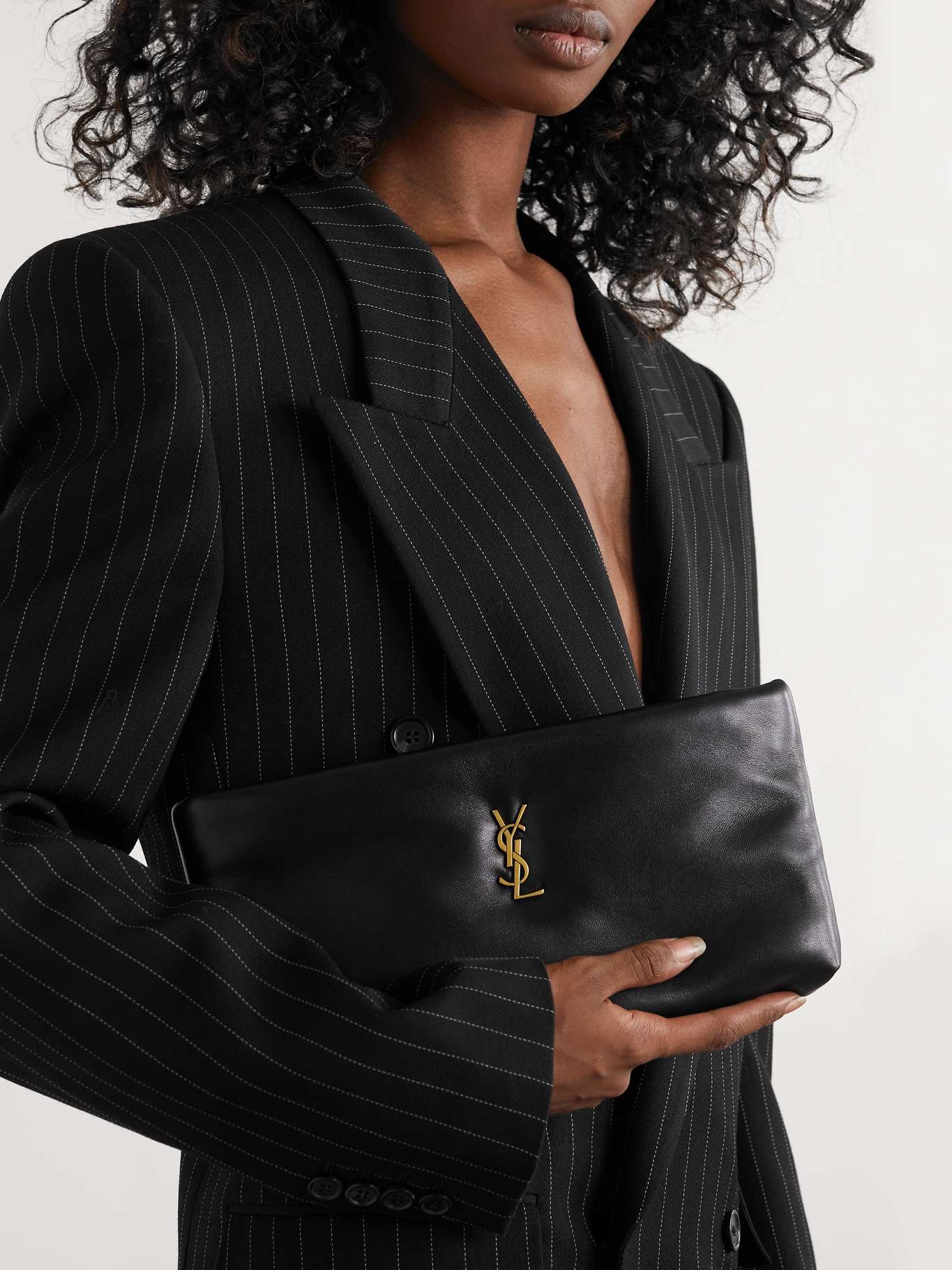 SAINT LAURENT Calypso Long padded leather pouch | NET-A-PORTER