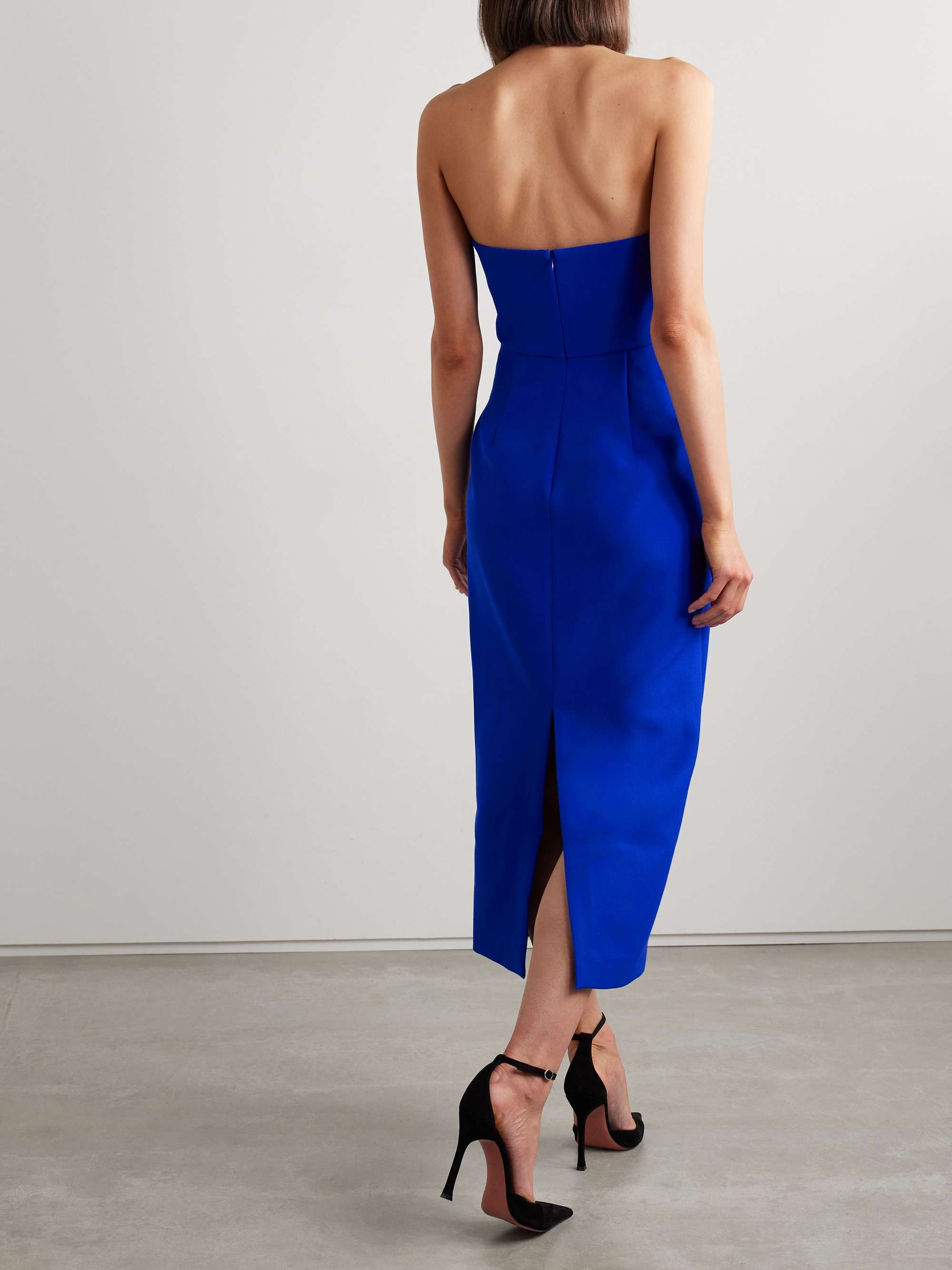 ROLAND MOURET Strapless crepe midi dress | NET-A-PORTER