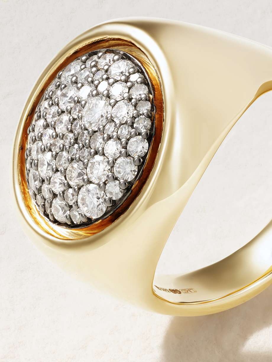 LUCY DELIUS Rhodium-plated 14-karat recycled gold diamond ring | NET-A ...