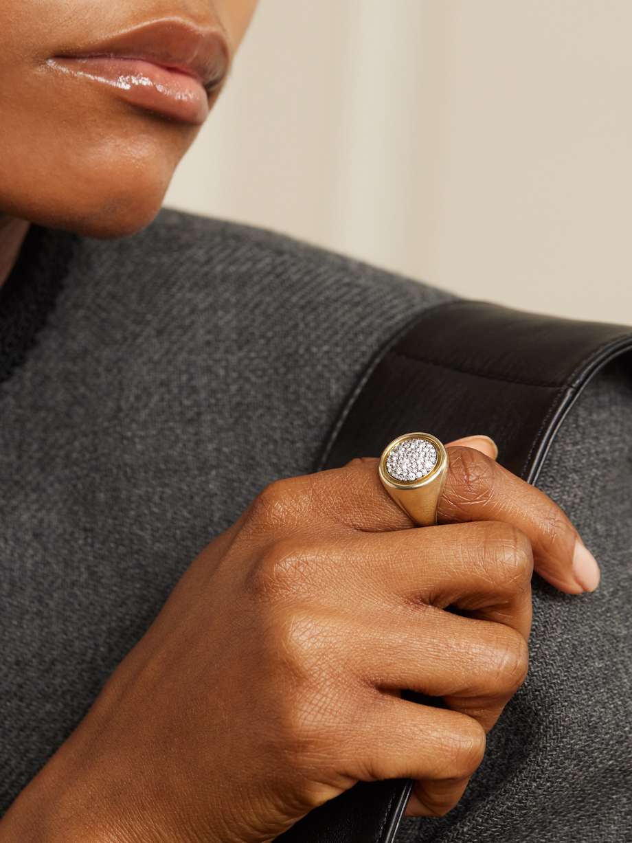 LUCY DELIUS Rhodium-plated 14-karat recycled gold diamond ring | NET-A ...