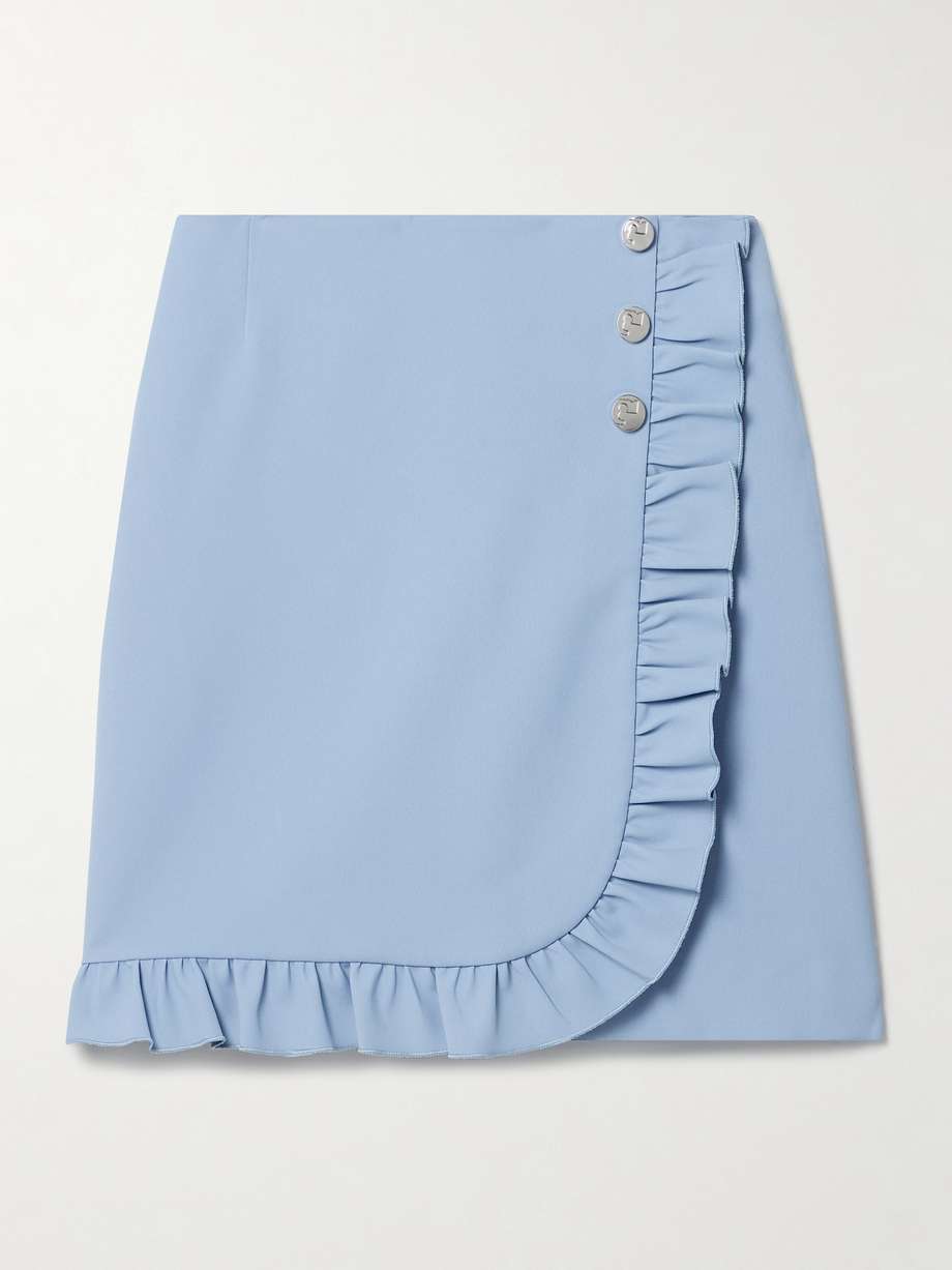 TORY SPORT Wrap-effect ruffled tech-jersey golf skirt | NET-A-PORTER