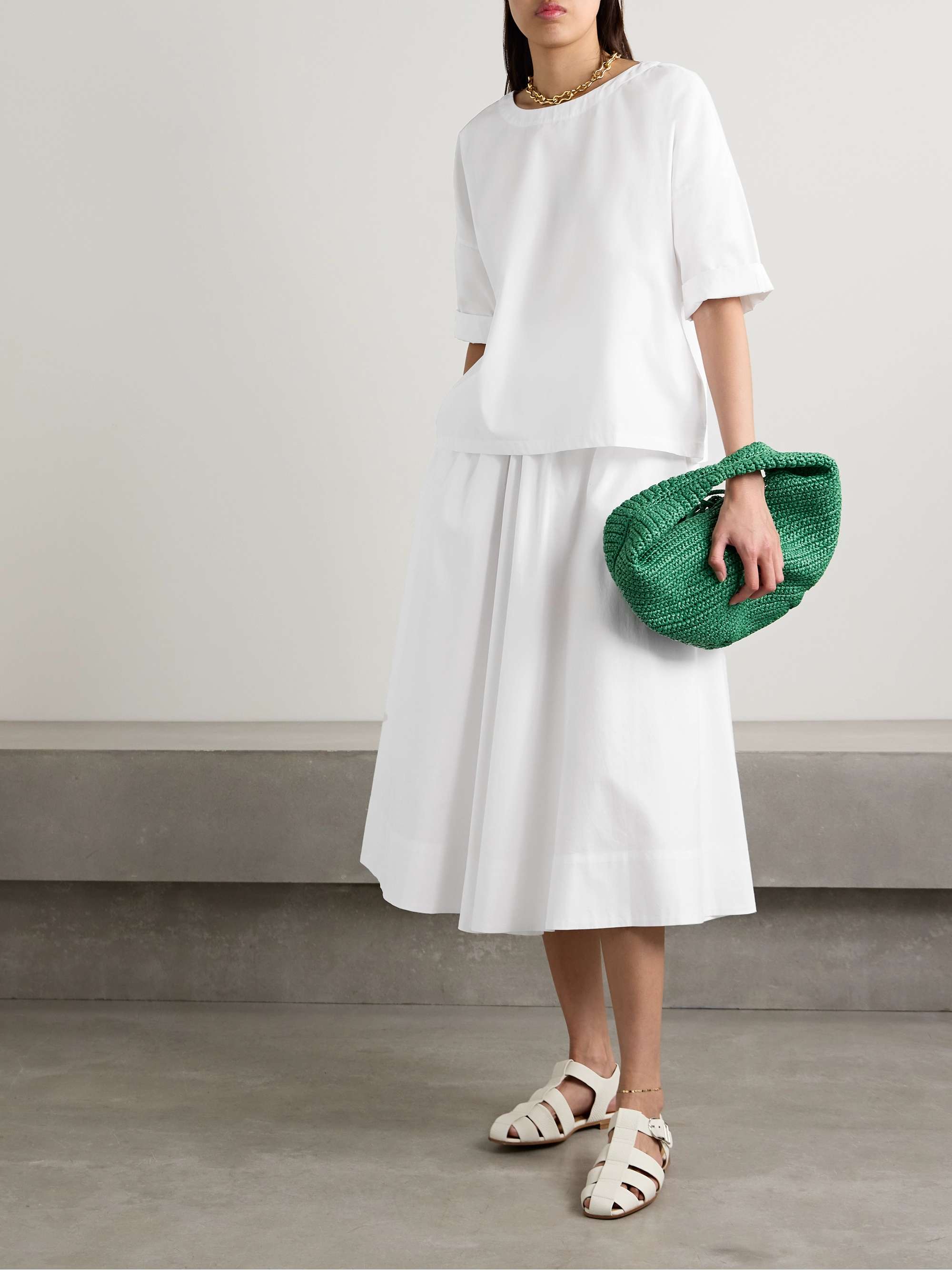 SUZIE KONDI Saria cropped cotton-poplin T-shirt | NET-A-PORTER