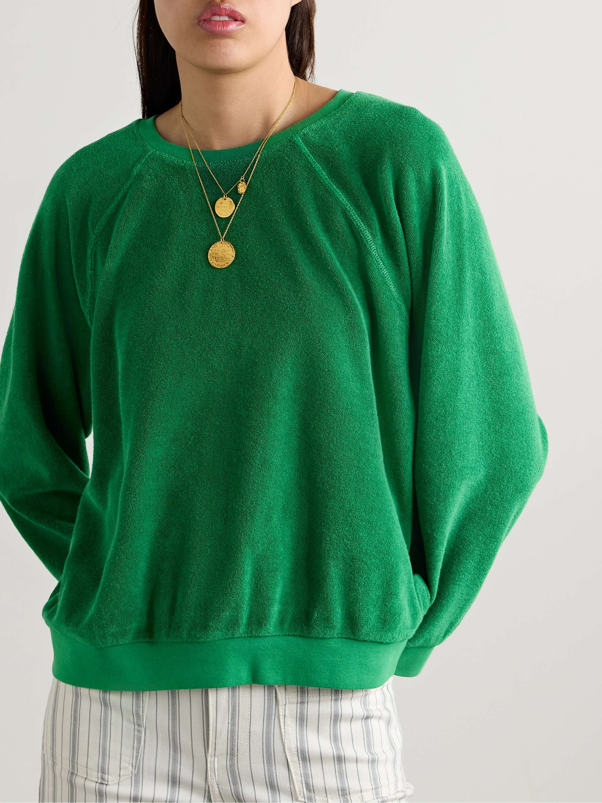 SUZIE KONDI Samos cotton-blend terry sweatshirt | NET-A-PORTER