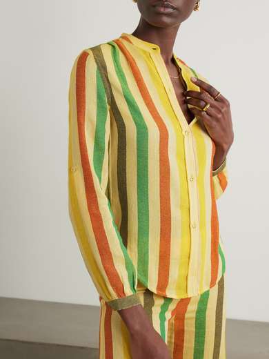 SUZIE KONDI Koubi striped cotton-gauze shirt | NET-A-PORTER