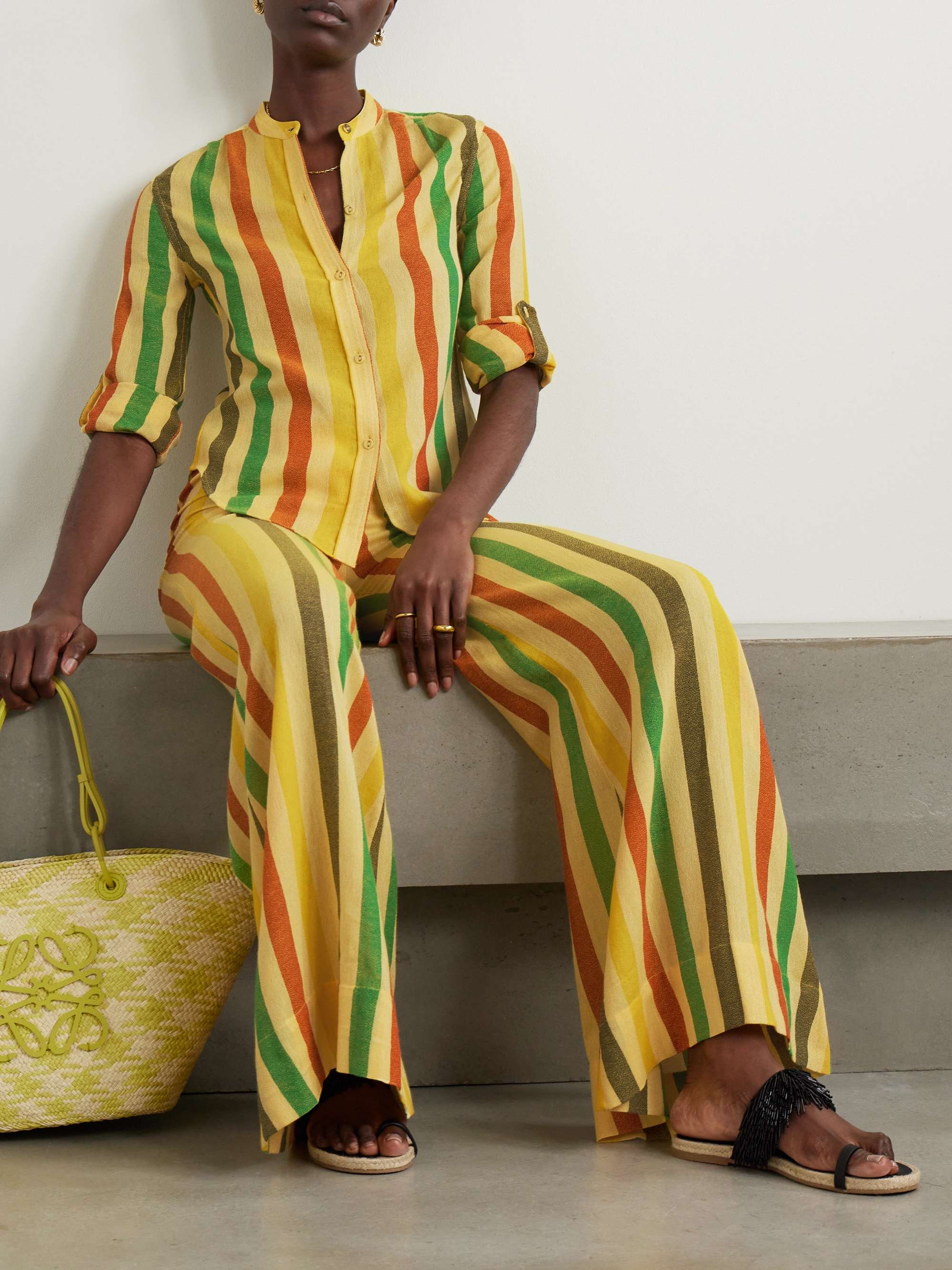 SUZIE KONDI Koubi striped cotton-gauze shirt | NET-A-PORTER