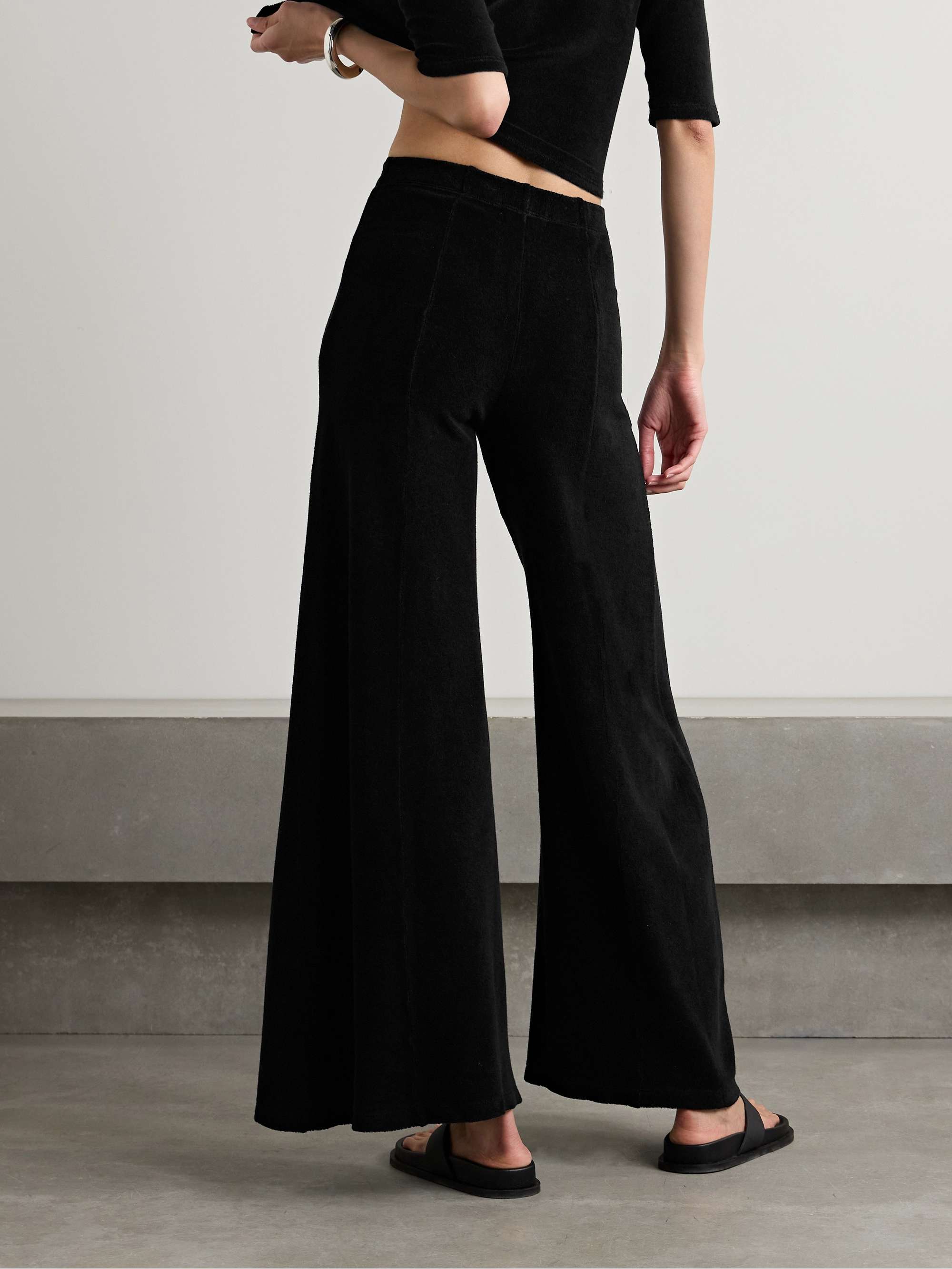 SUZIE KONDI Megalo cotton-blend terry wide-leg track pants | NET-A-PORTER