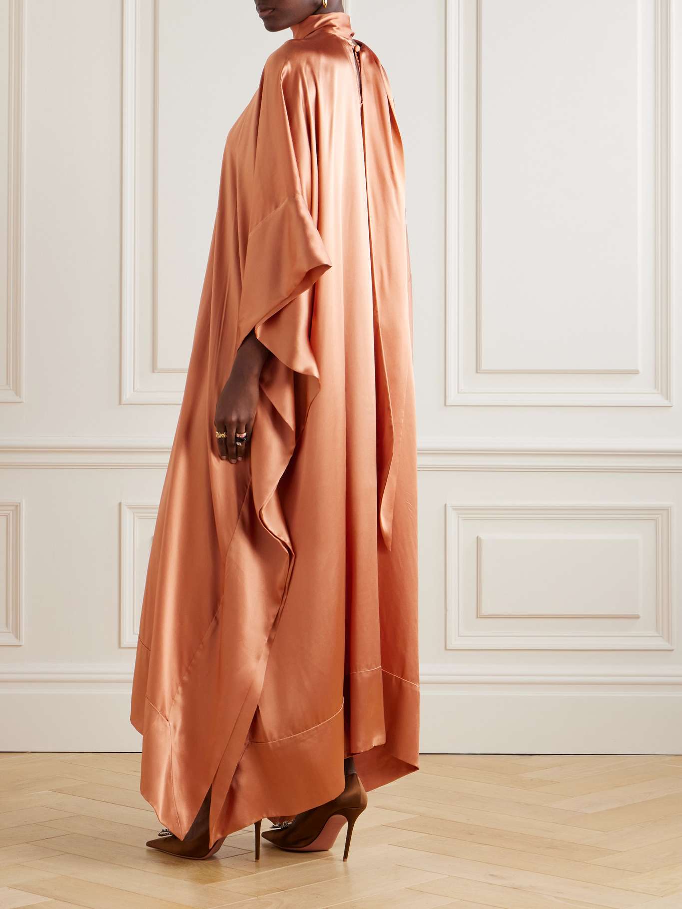 TALLER MARMO New Age pussy-bow silk-satin kaftan | NET-A-PORTER